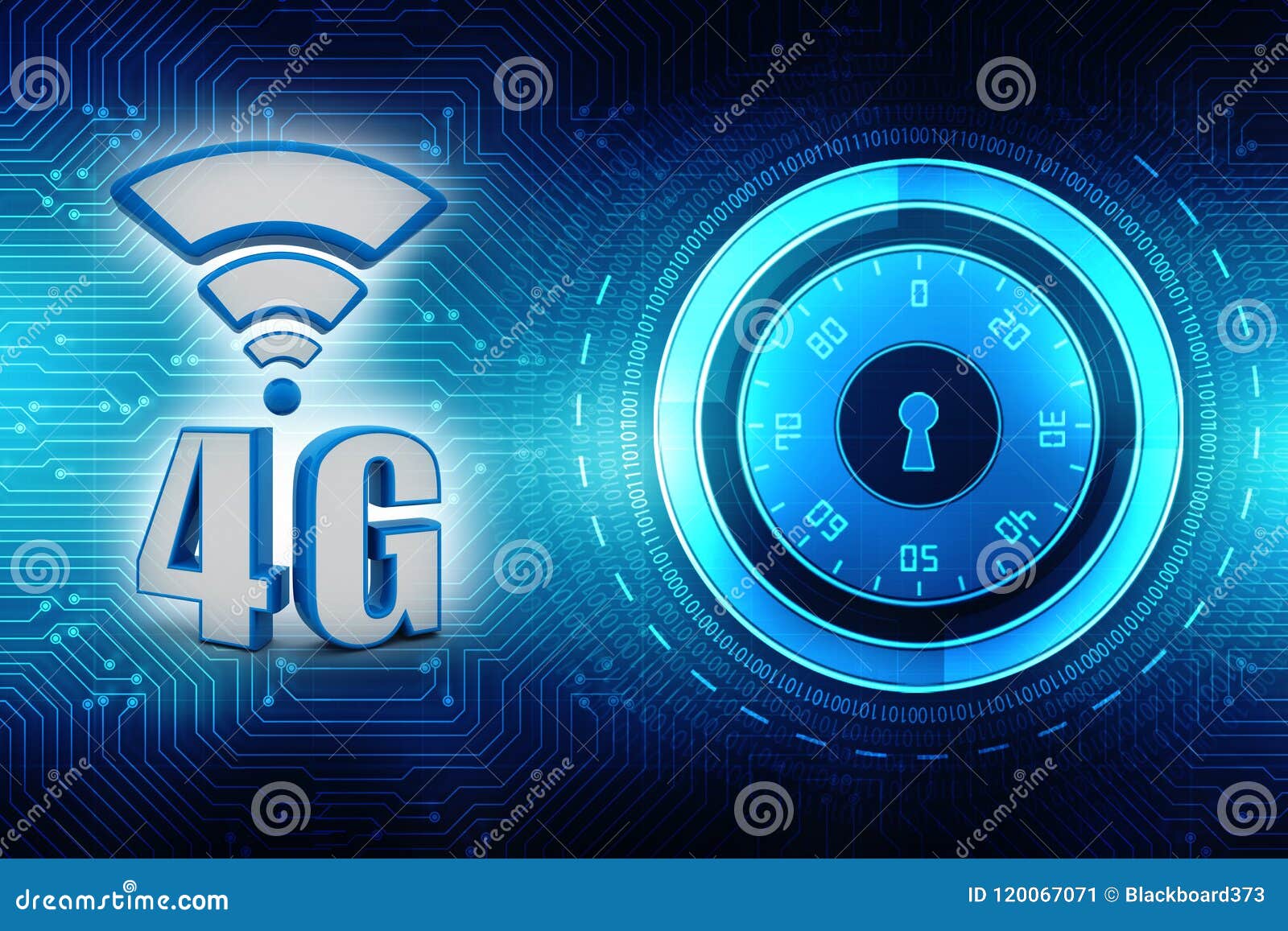 4g Wireless Internet Connection Concept. 3d Render Stock Illustration ...