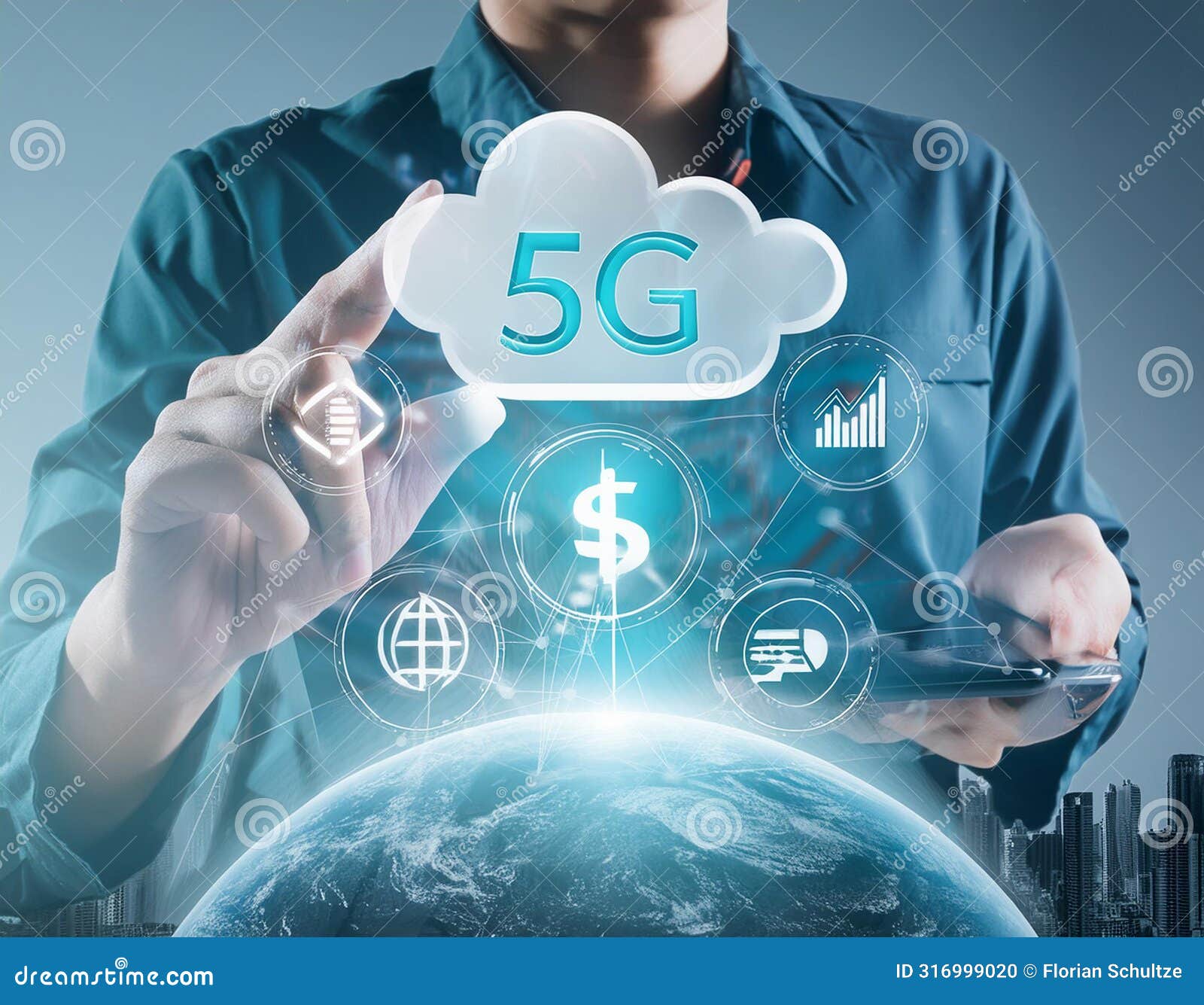 5G Wireless Network, High Speed Internet, Cloud Computing or Connect ...