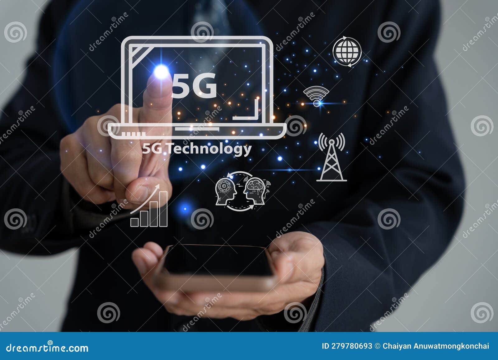 5G Wireless Network, High Speed Internet, Cloud Computing or Connect ...