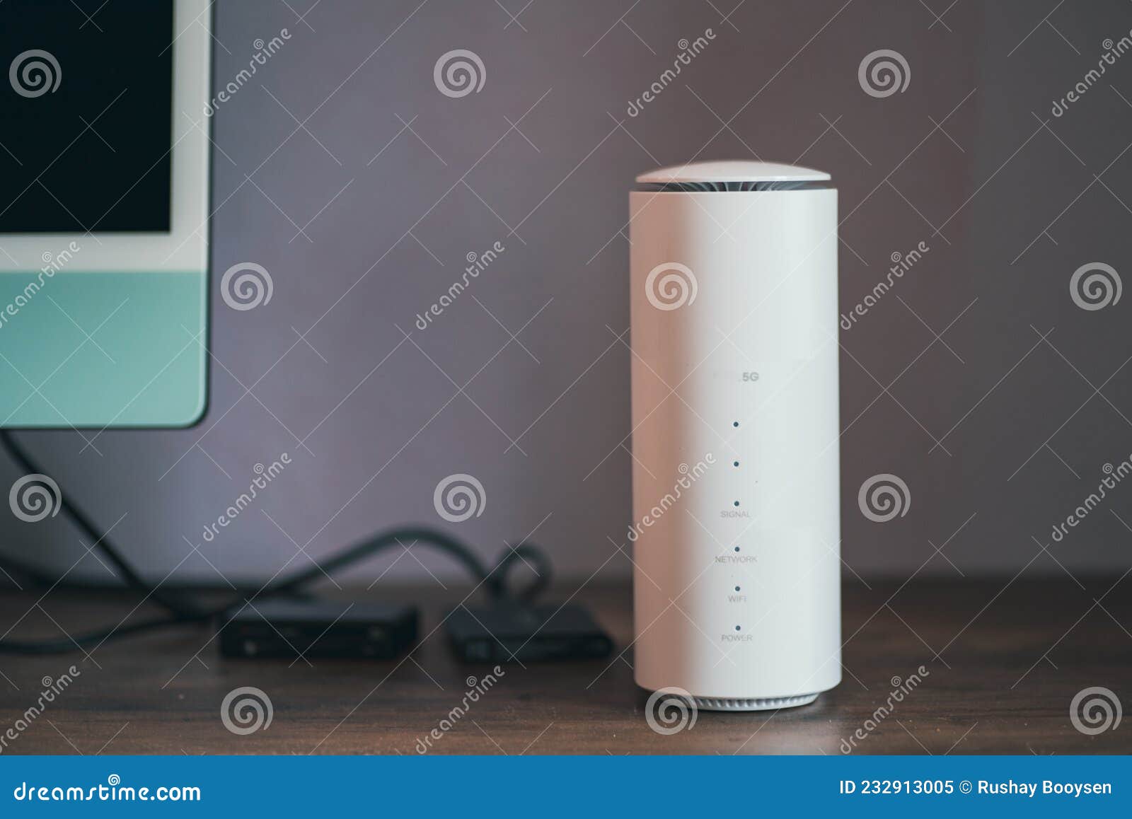 Close Up Shot of 5G Router on Desk Stock Image - Image of router, wifi ...
