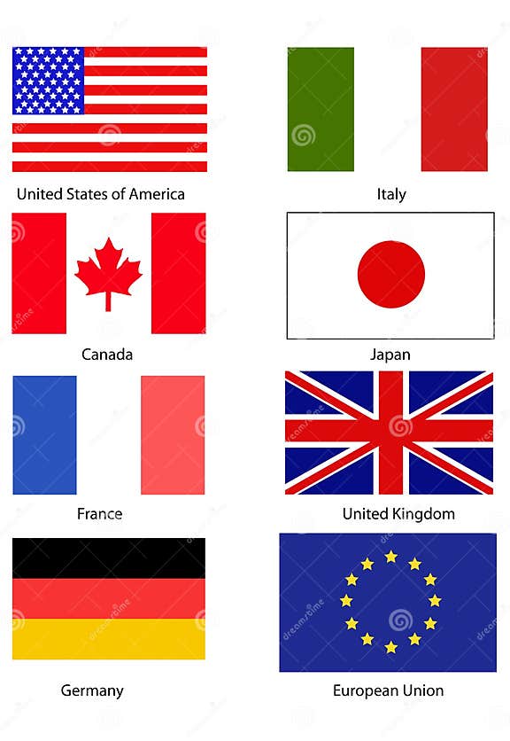 G8 Flags stock illustration. Illustration of great, french - 131107