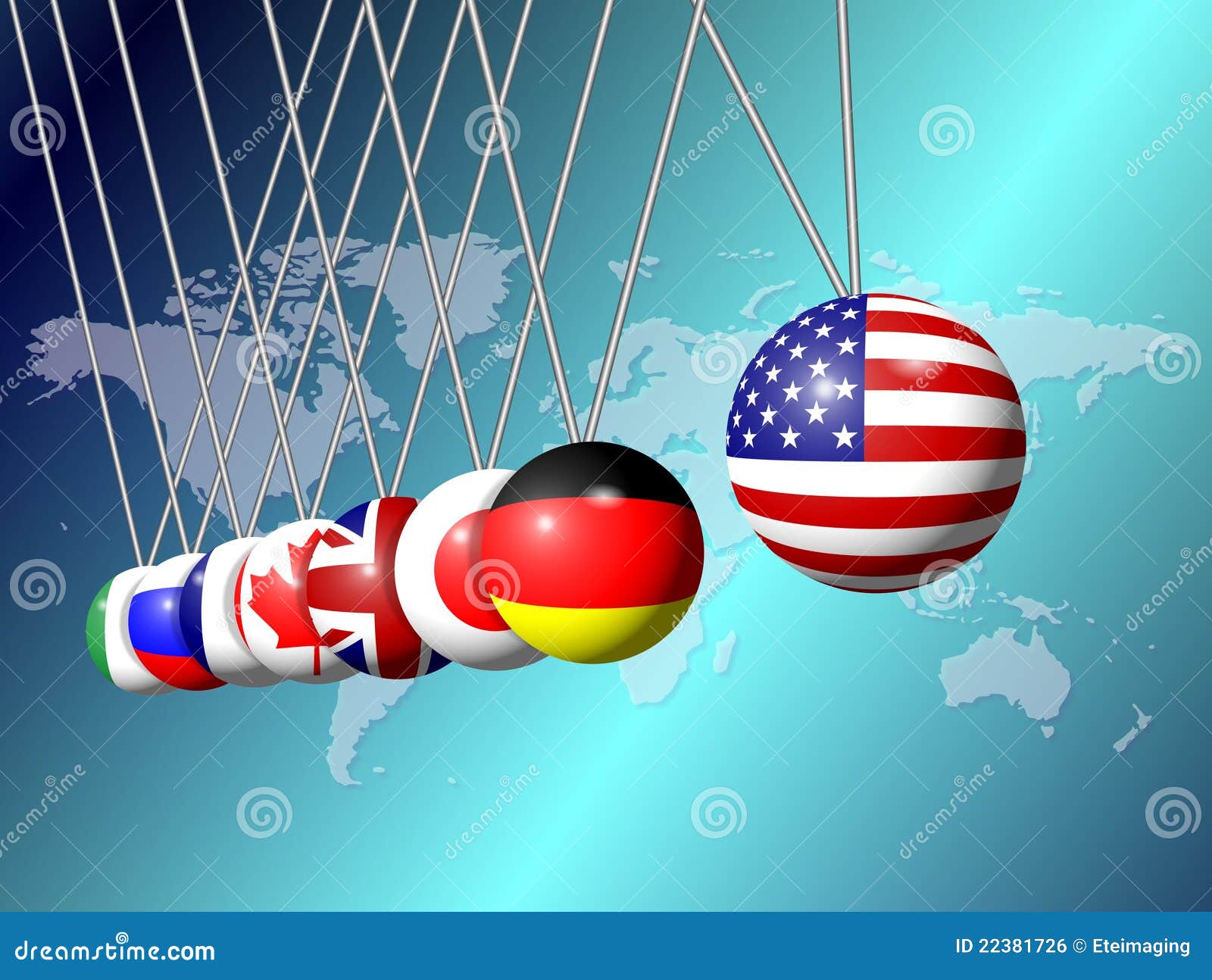 G8 Newtons cradle stock illustration. Illustration of french - 22381726