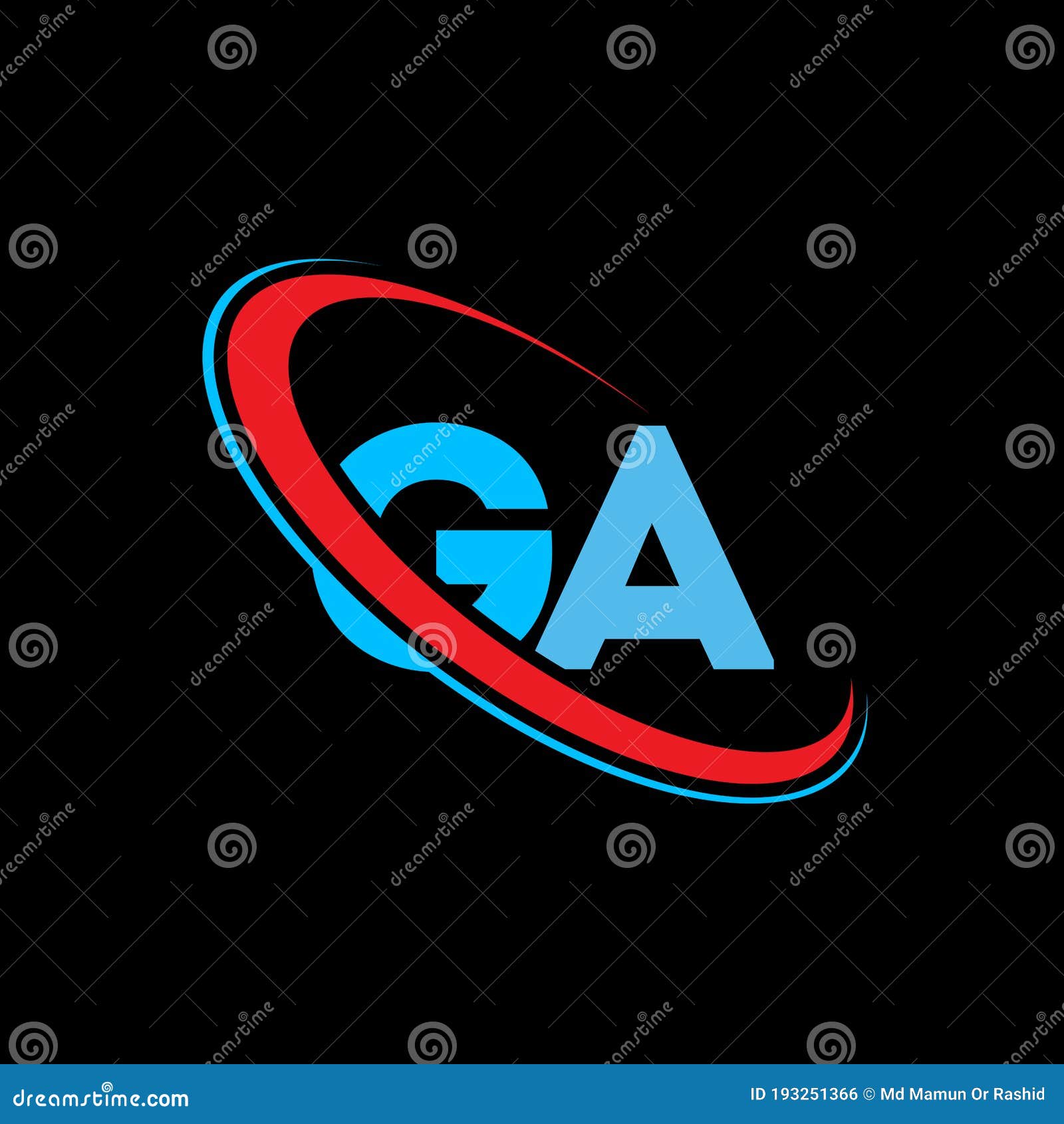 GA G a Letter Logo Design. Initial Letter GA Linked Circle Upercase ...
