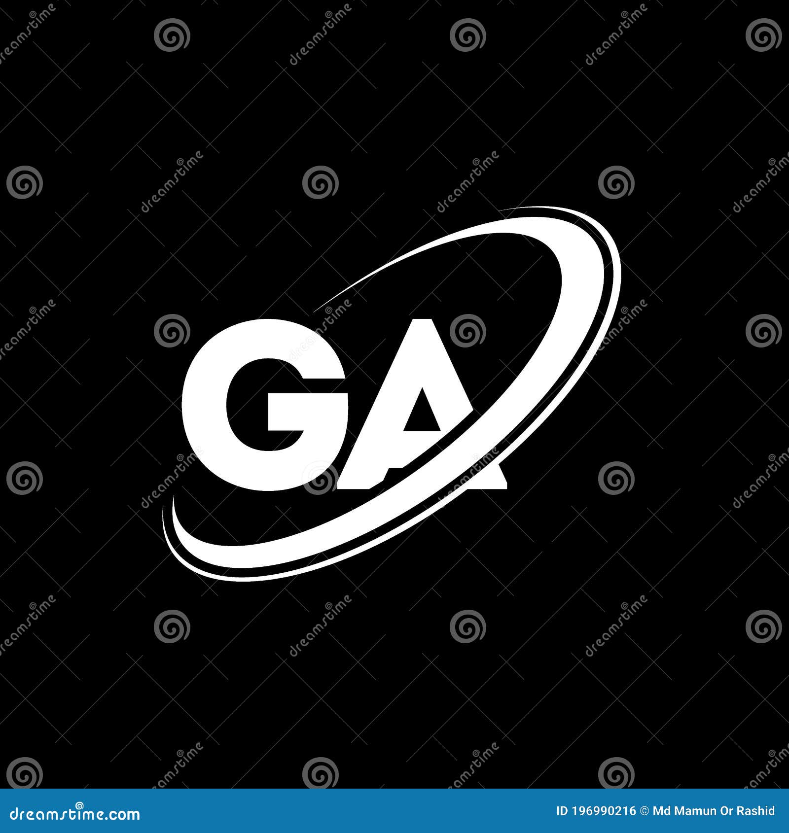 GA G a Letter Logo Design. Initial Letter GA Linked Circle Uppercase ...