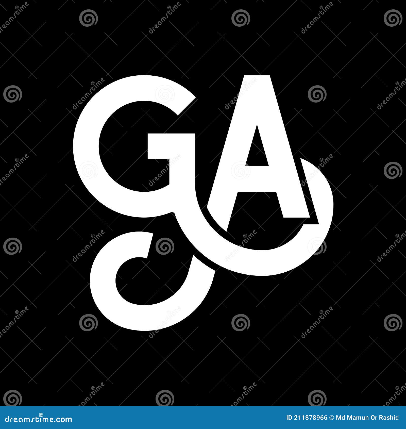 GA Letter Logo Design on Black Background. GA Creative Initials Letter ...