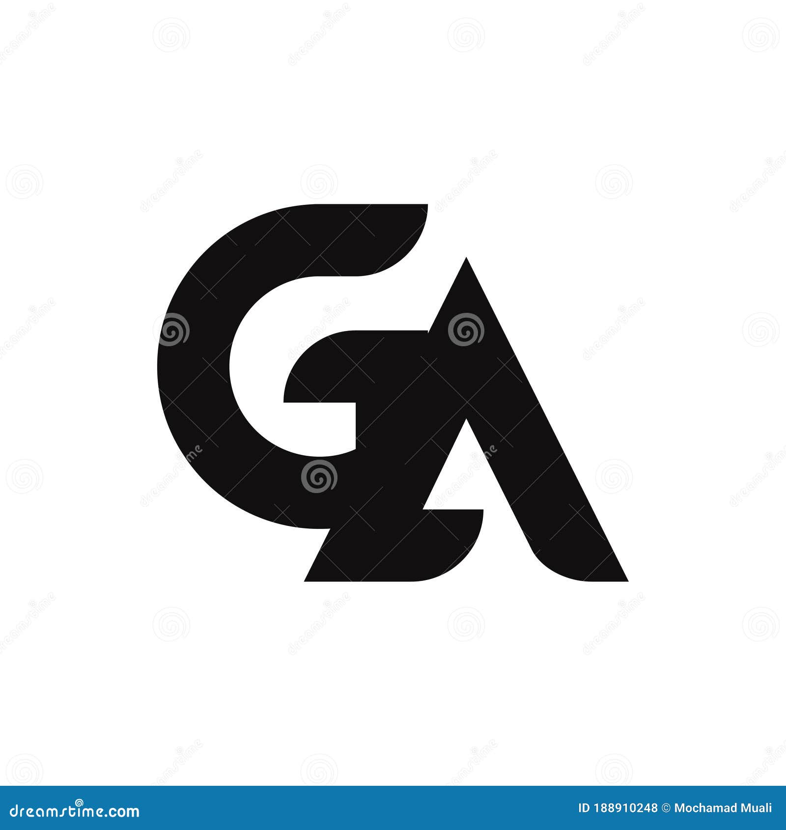 GA Letter Logo Design with Simple Style Stock Vector - Illustration of ...