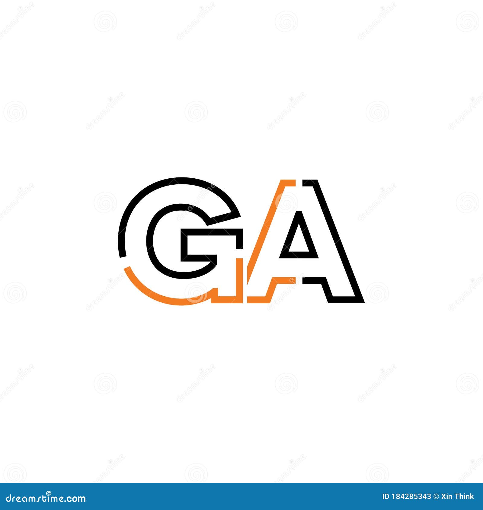 GA Letter Logo Icon Design Template Elements Stock Vector ...