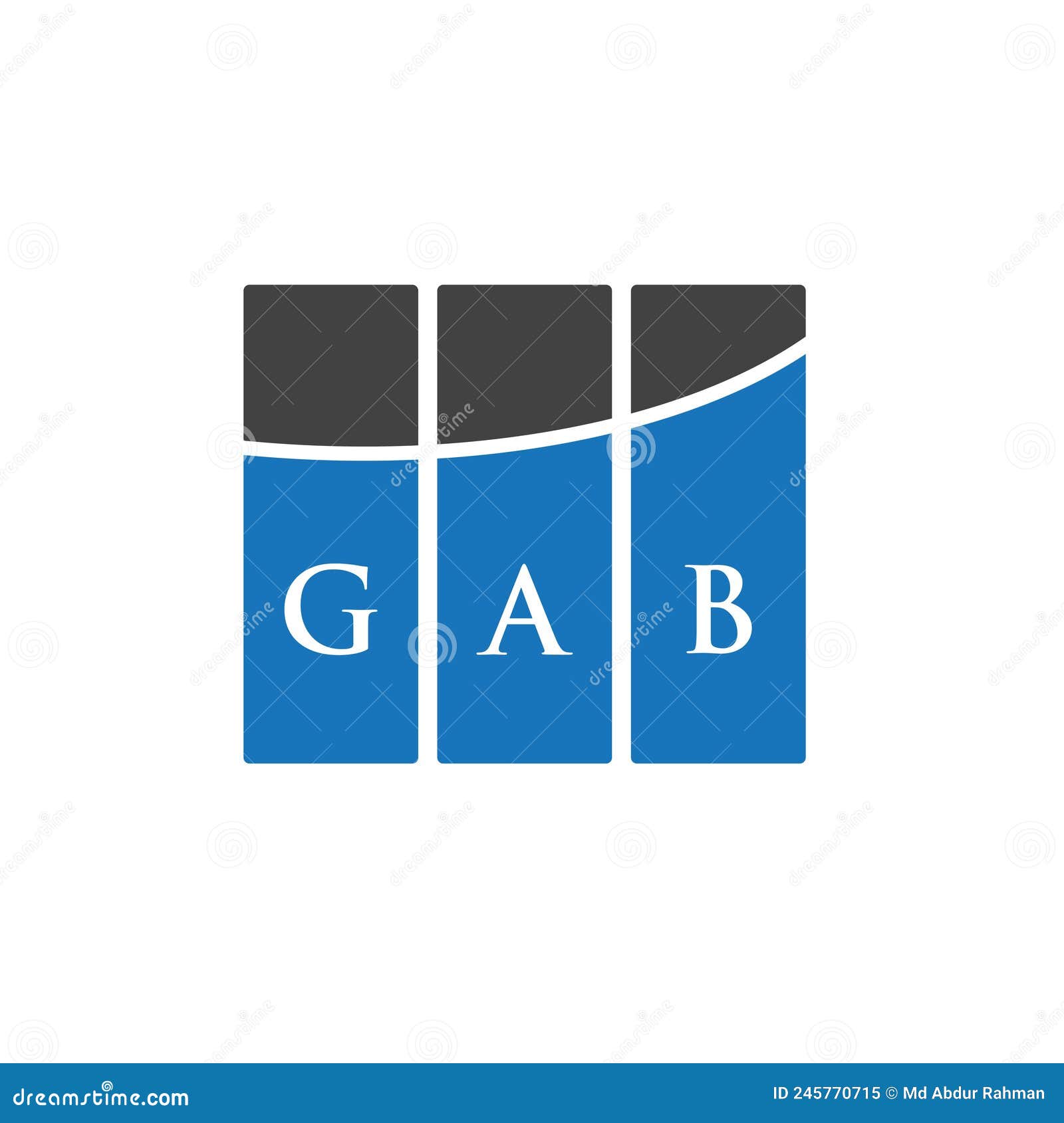 GAB Letter Logo Design on WHITE Background. GAB Creative Initials ...