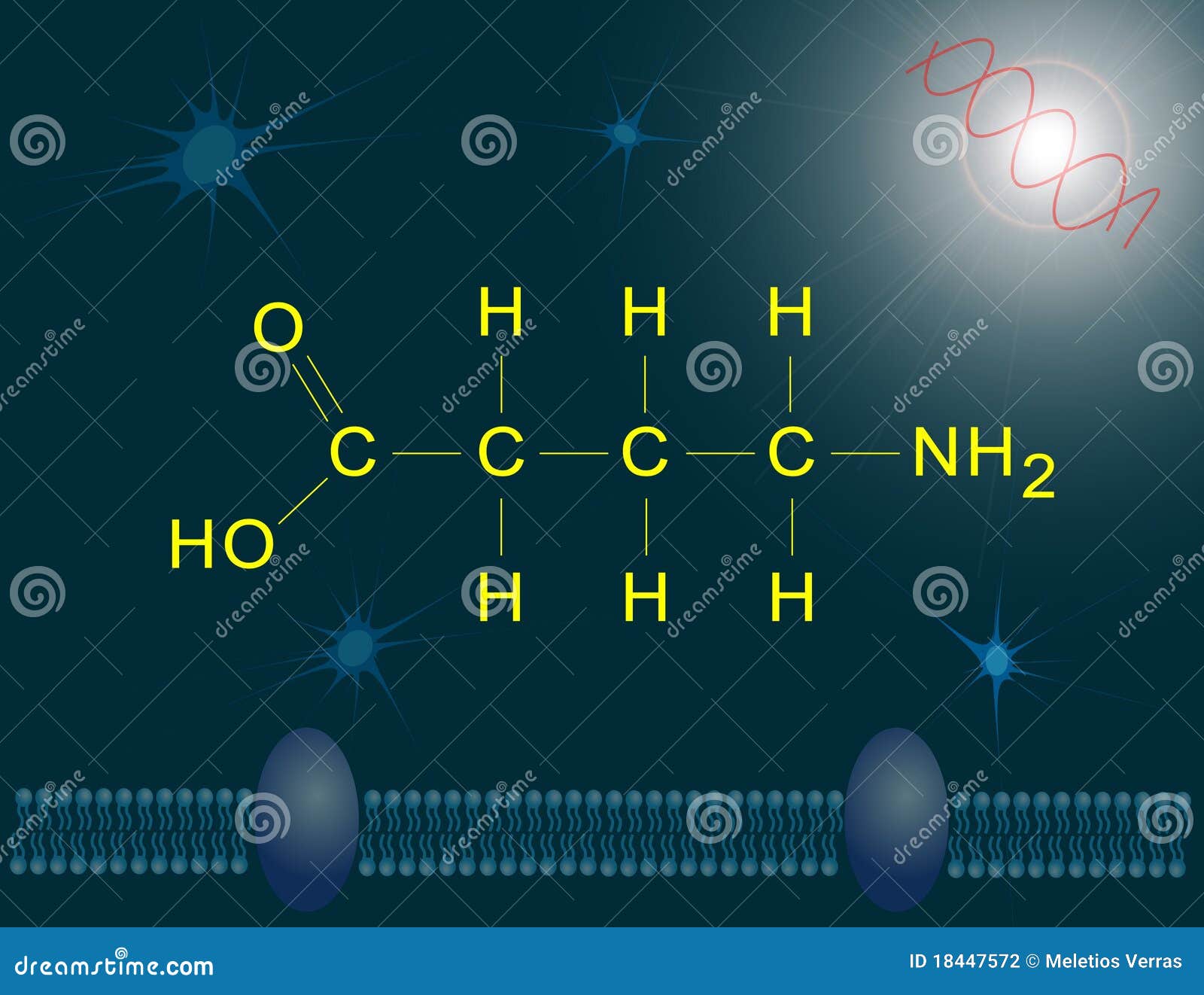 GABA structure stock vector. Illustration of psychosis - 18447572