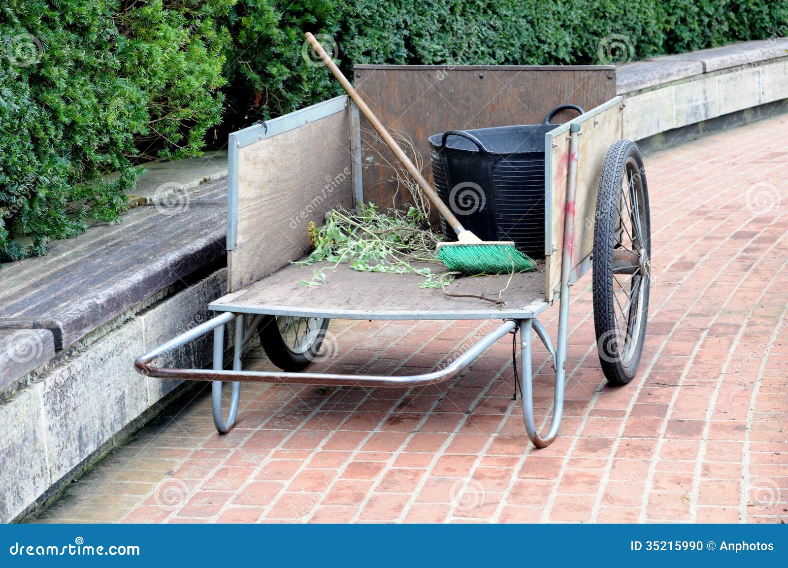 Gabbage cart stock photo. Image of wooden, tool, rubber - 35215990