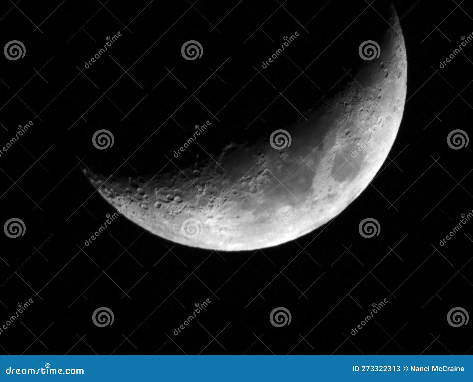 Waxing Crescent Moon Lit from Bottom Stock Image - Image of bottom ...