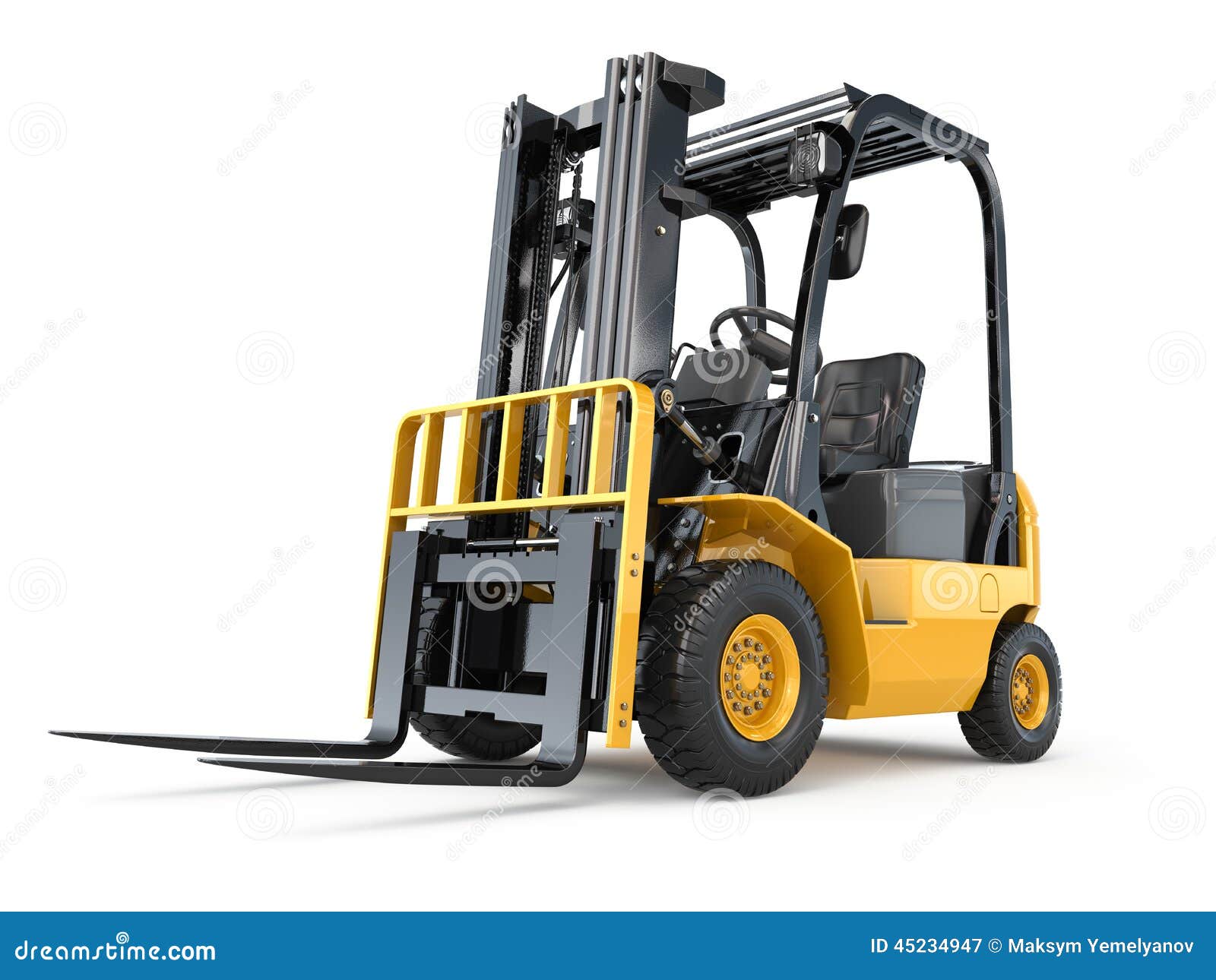 Gabelstapler Auf Weißem Hintergrund Stock Abbildung - Illustration von ...
