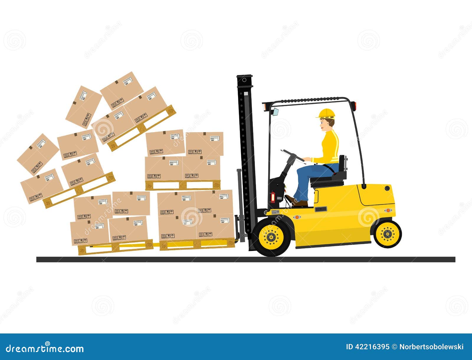Gabelstapler Mit Erweiterungen Vektor Abbildung - Illustration von ...