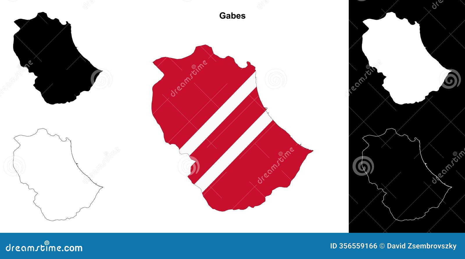 Gabes outline map stock illustration. Illustration of borders - 356559166