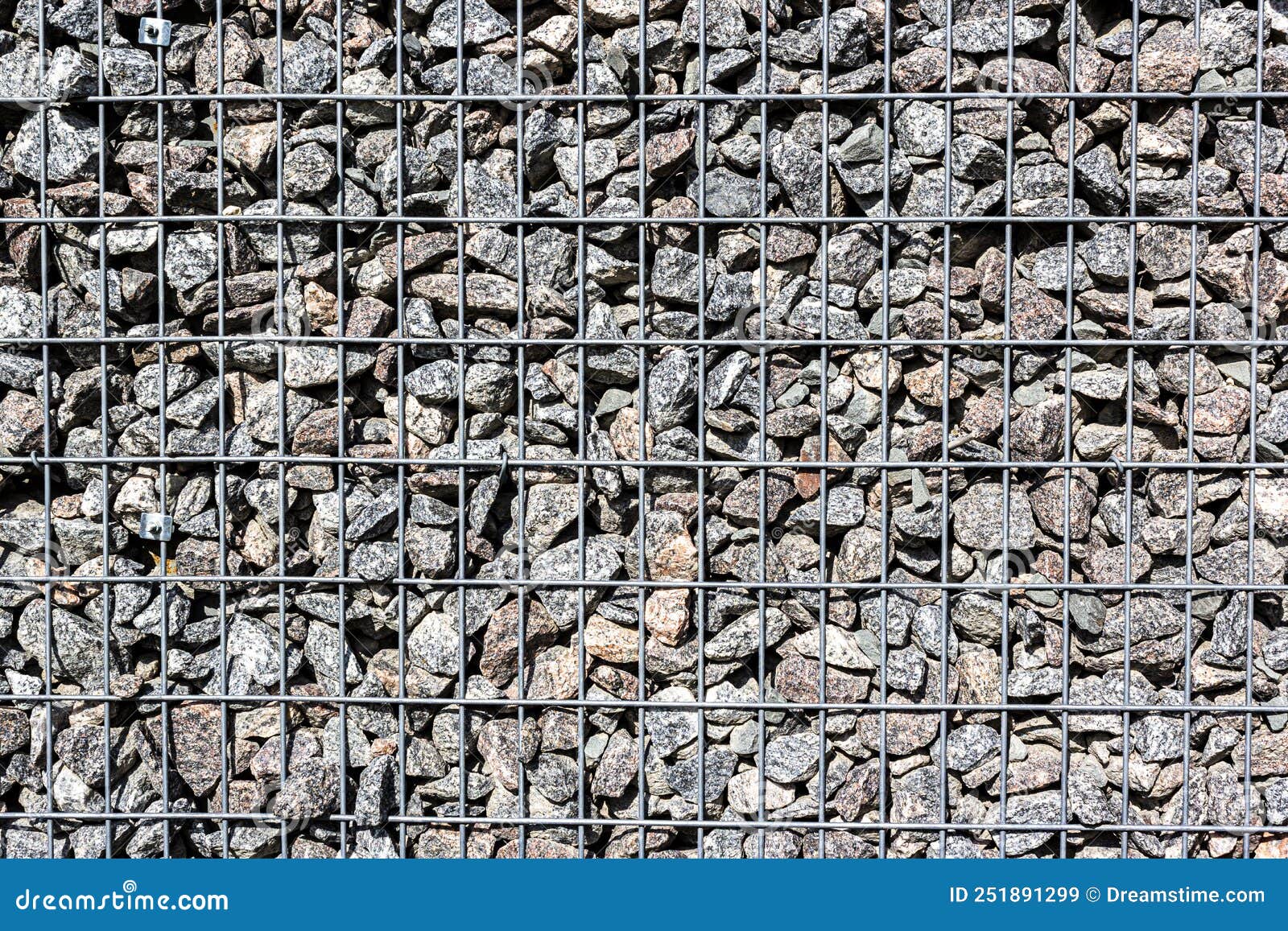 Gabion Made Of Black Stone And Metal Wire Mesh. A Stone Wall That Uses ...