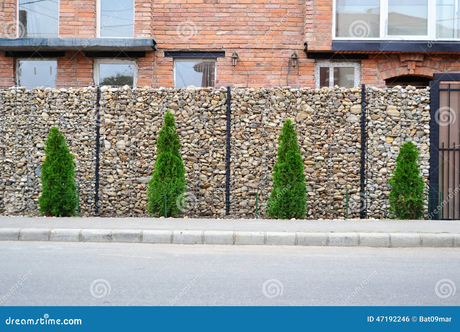 Gabion mesh wire fencing stock photo. Image of accent - 47192246