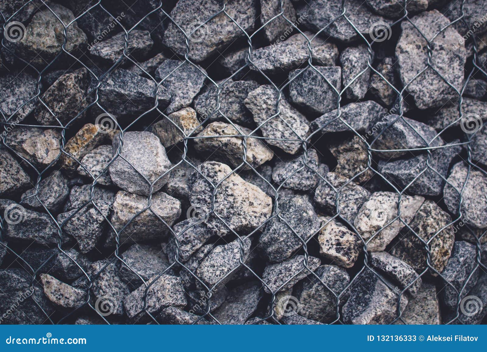 Gabion protective wall stock image. Image of grid, modern - 132136333