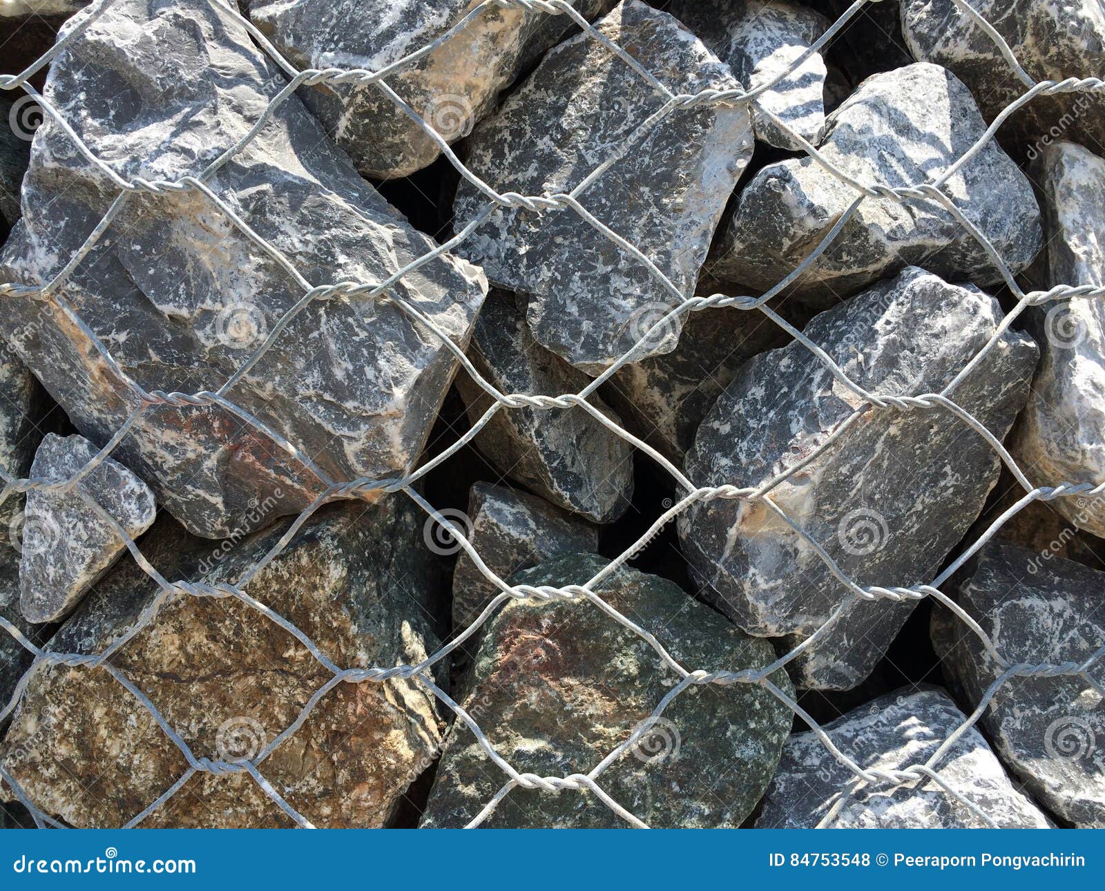 Gabion Retaining Wall Background Stock Photo - Image of backdrop ...