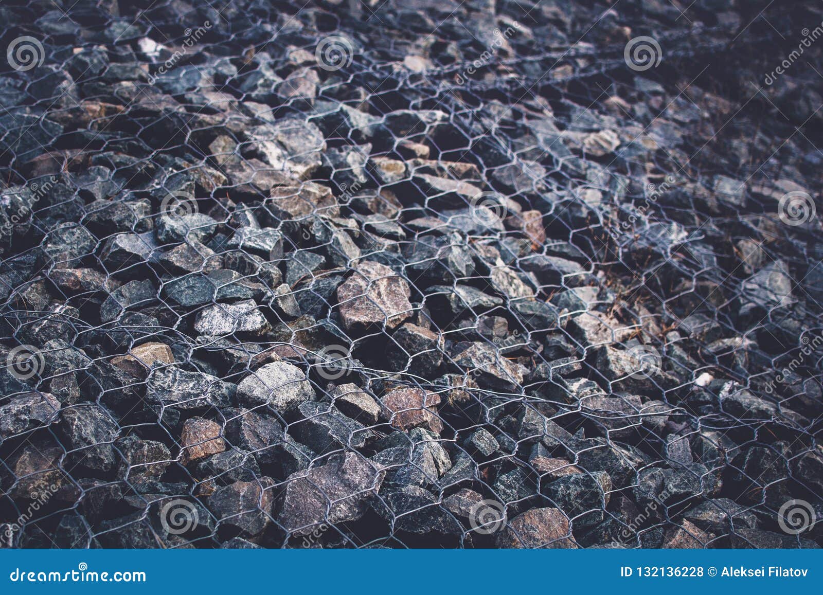 Gabion protective wall stock photo. Image of protection - 132136228
