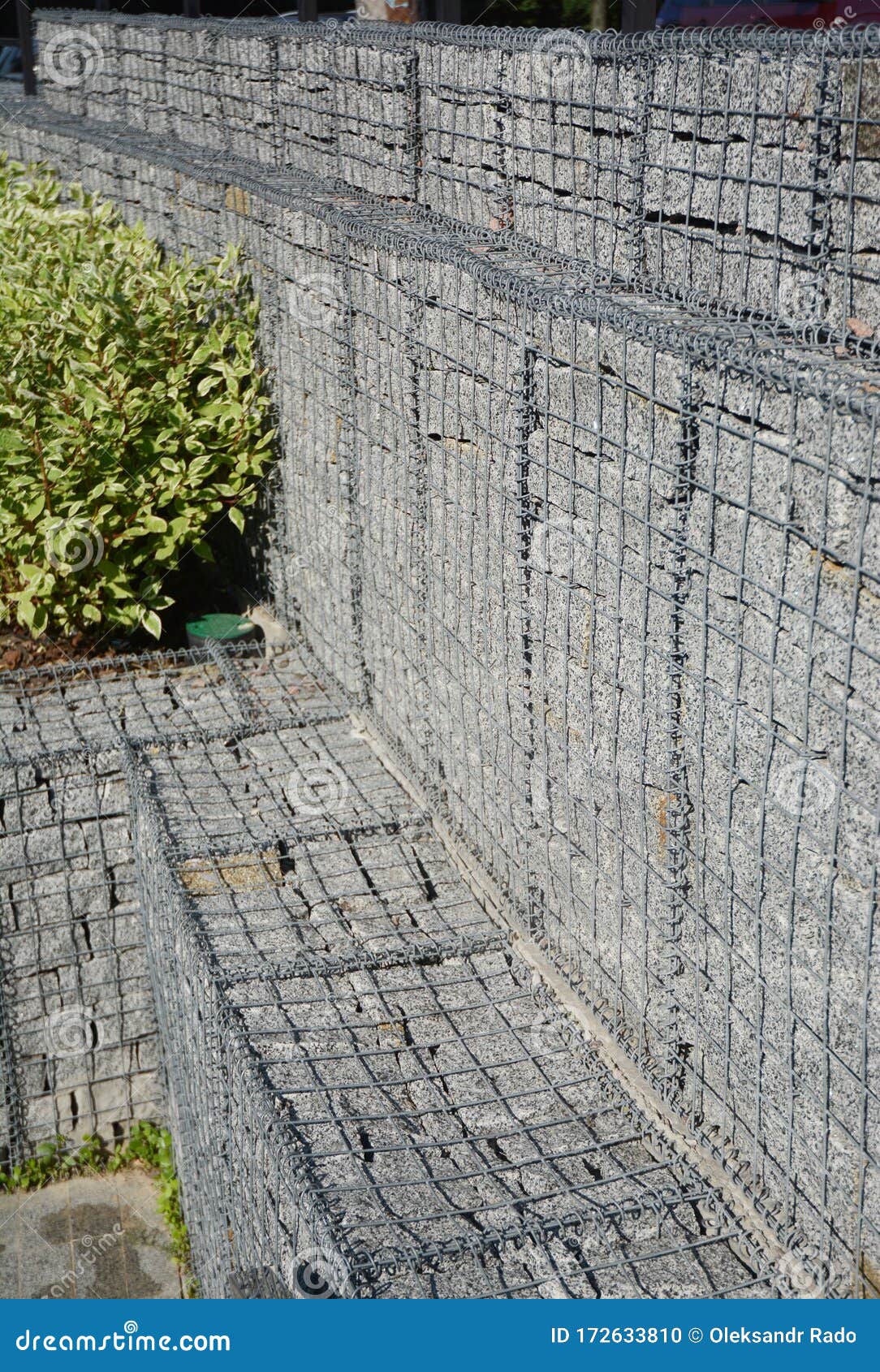 Rock Wire Mesh Retaining Wall Used To Hold Earth Or Water Back Royalty ...