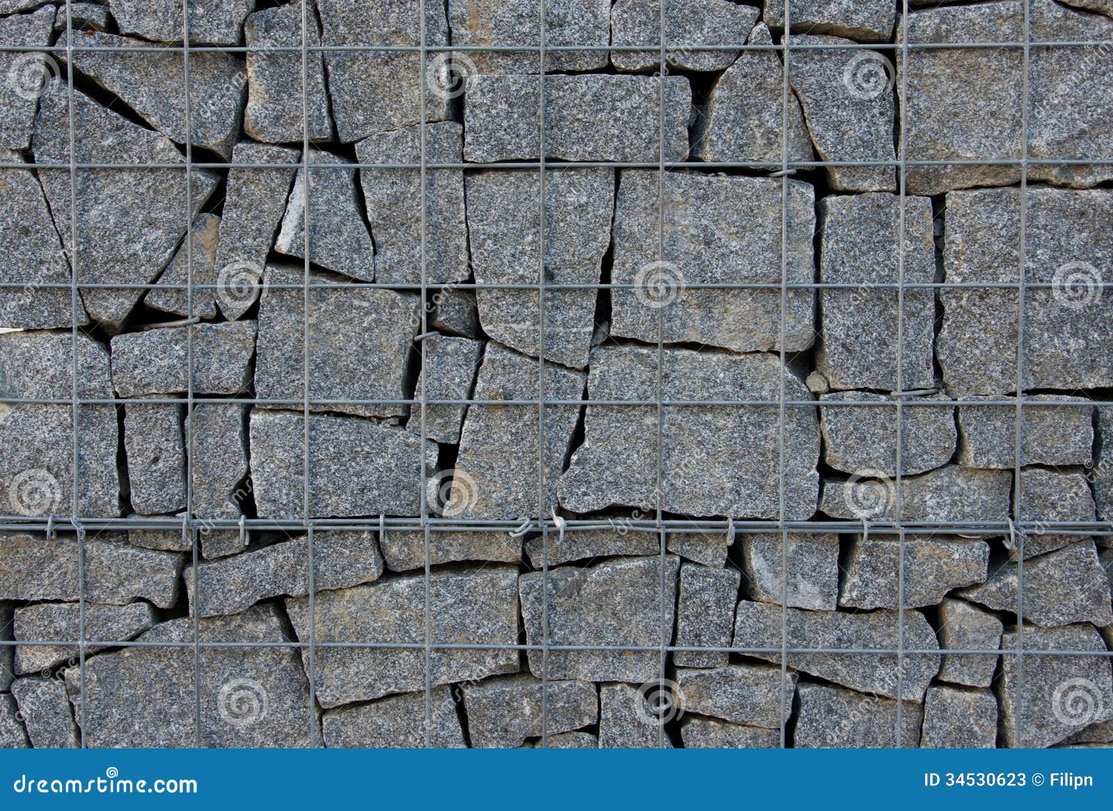 Gabion wall stock image. Image of stonework, rock, pattern - 34530623