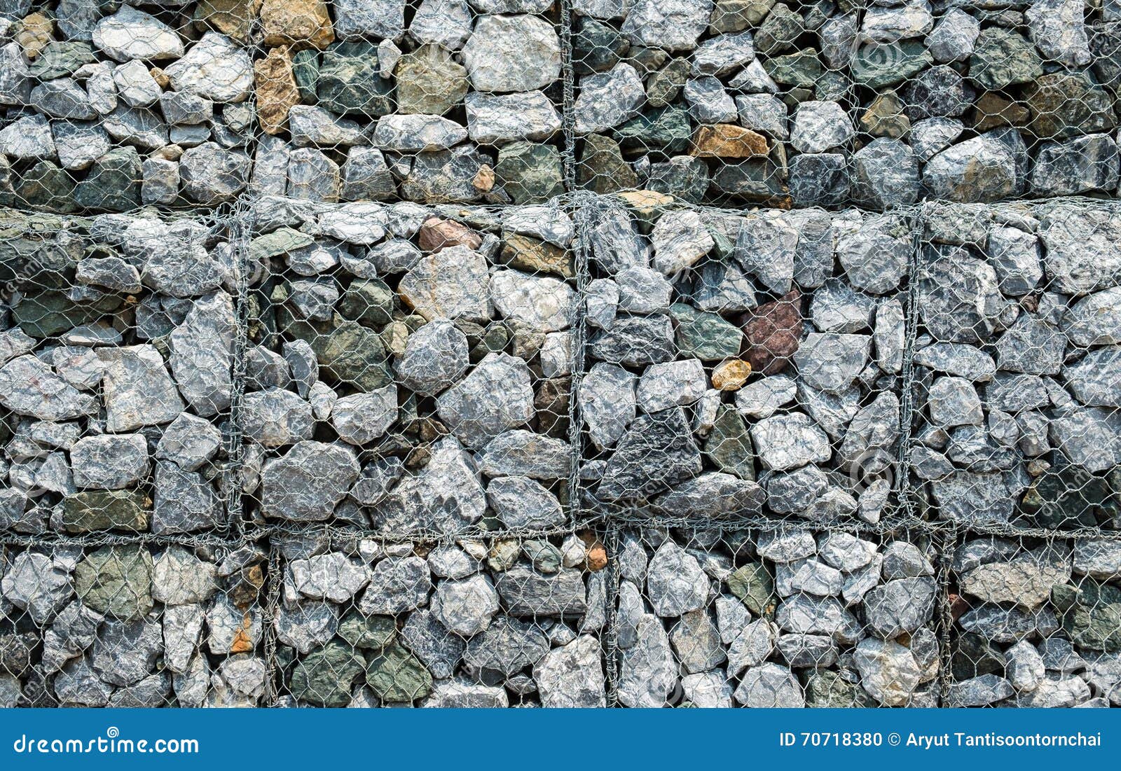 Gabions wall stock photo. Image of gabion, cage, design - 70718380