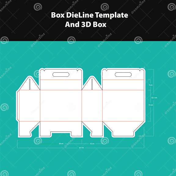 Gable Auto Lock Box Dieline Template, Vector Design Stock Vector ...