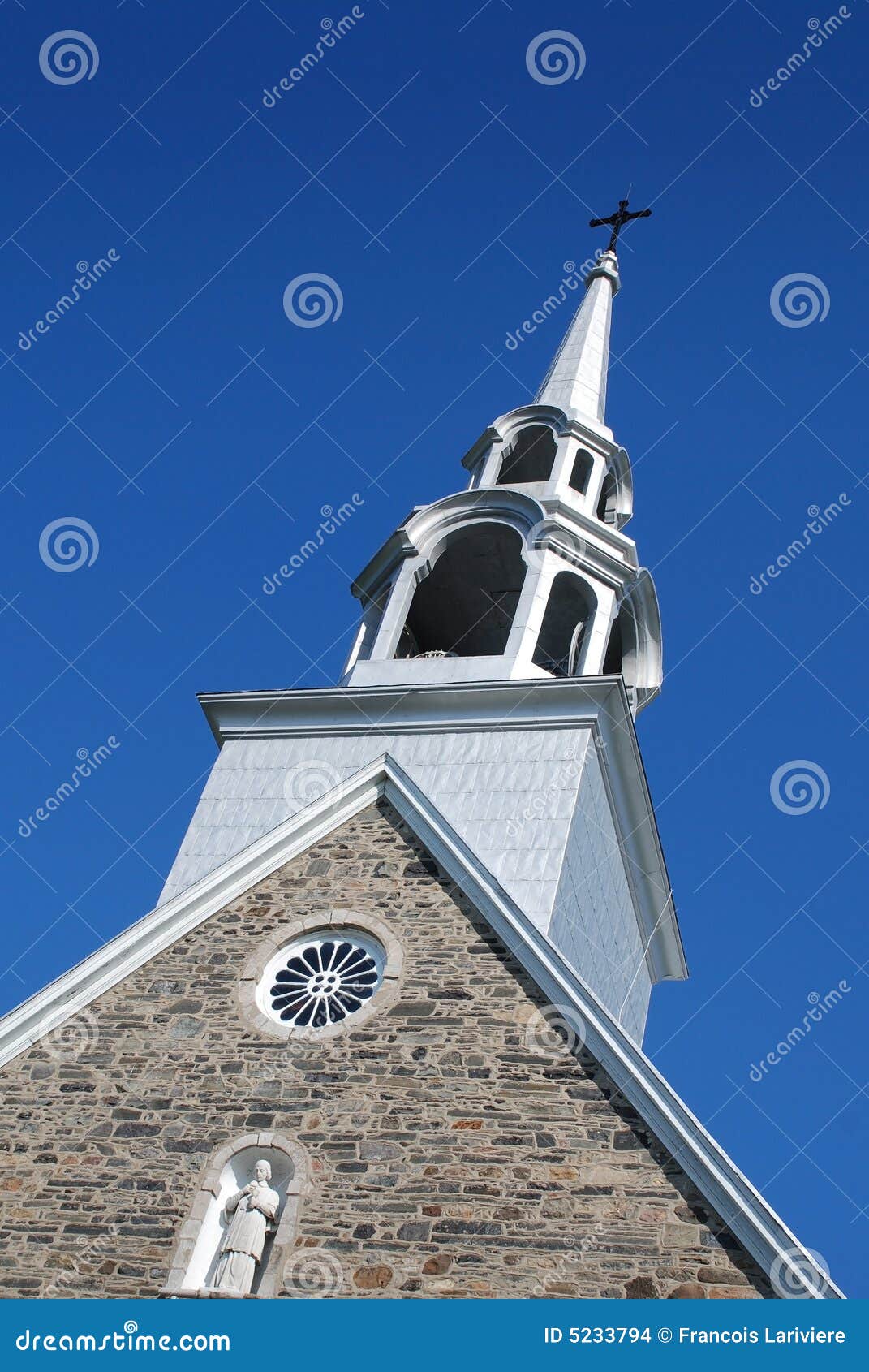 Gable Old Stone Church with Bells Stock Photo - Image of religion ...