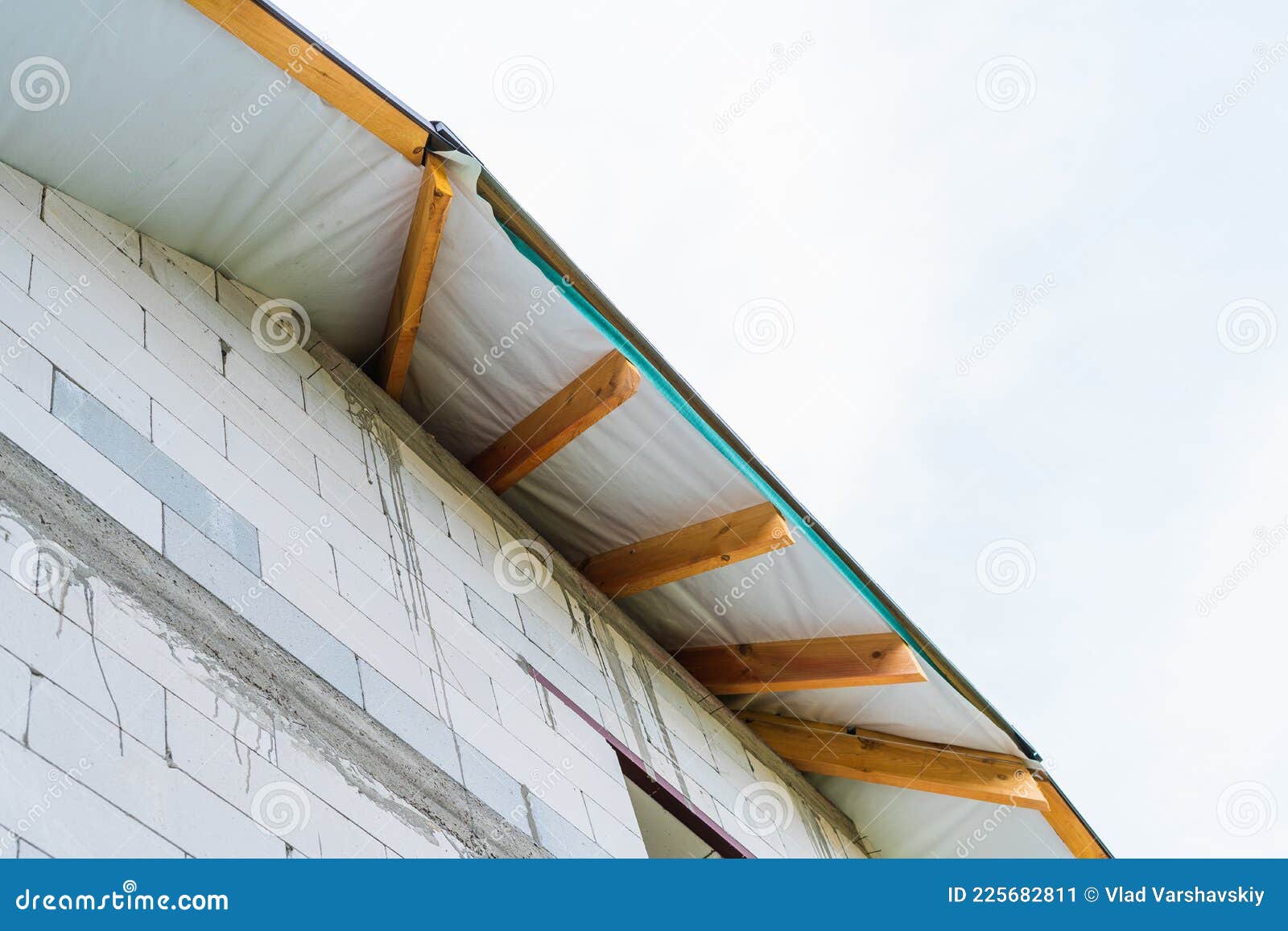 Gable Overhang of the Roof of a Private House during Construction Stock ...
