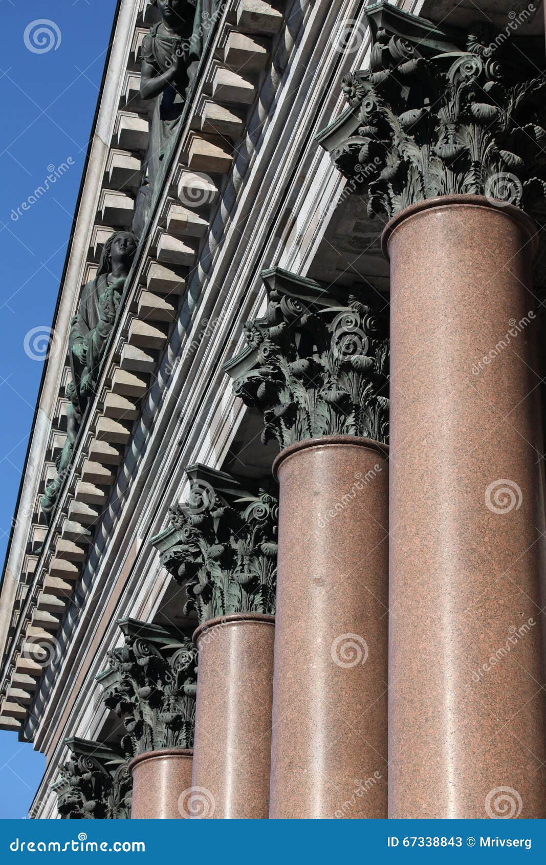 Gable portico and columns stock image. Image of entrance - 67338843