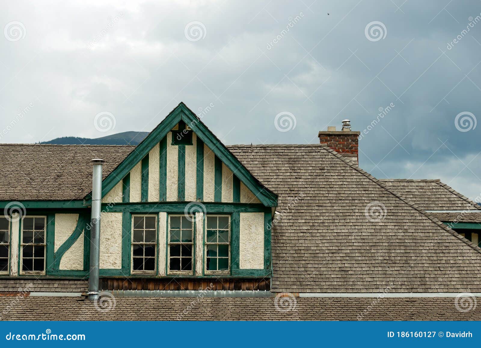 Gable and Roof of a Building Stock Image - Image of outside, detail ...