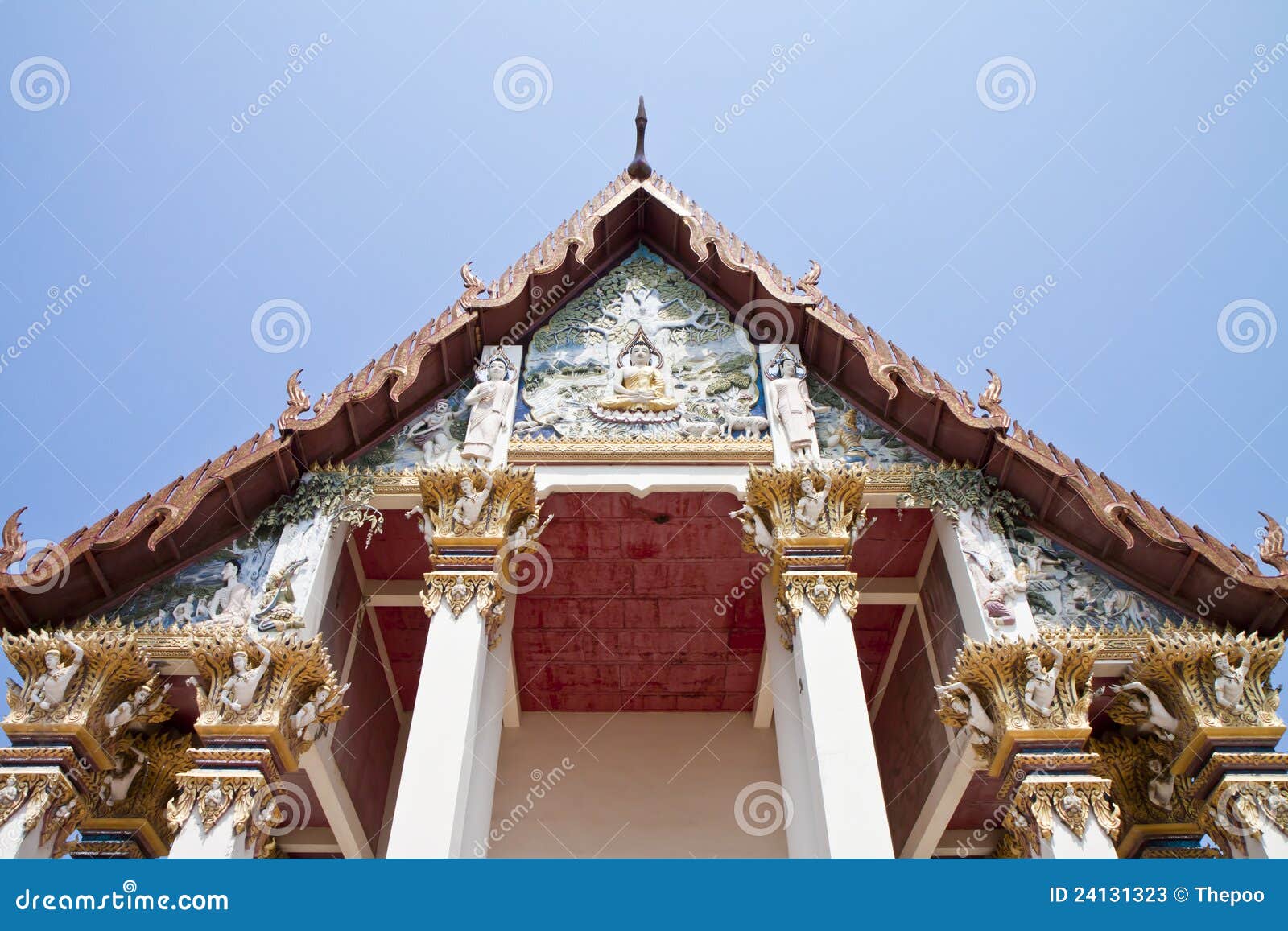 Gable Roof of the Thai Church. Stock Image - Image of history ...