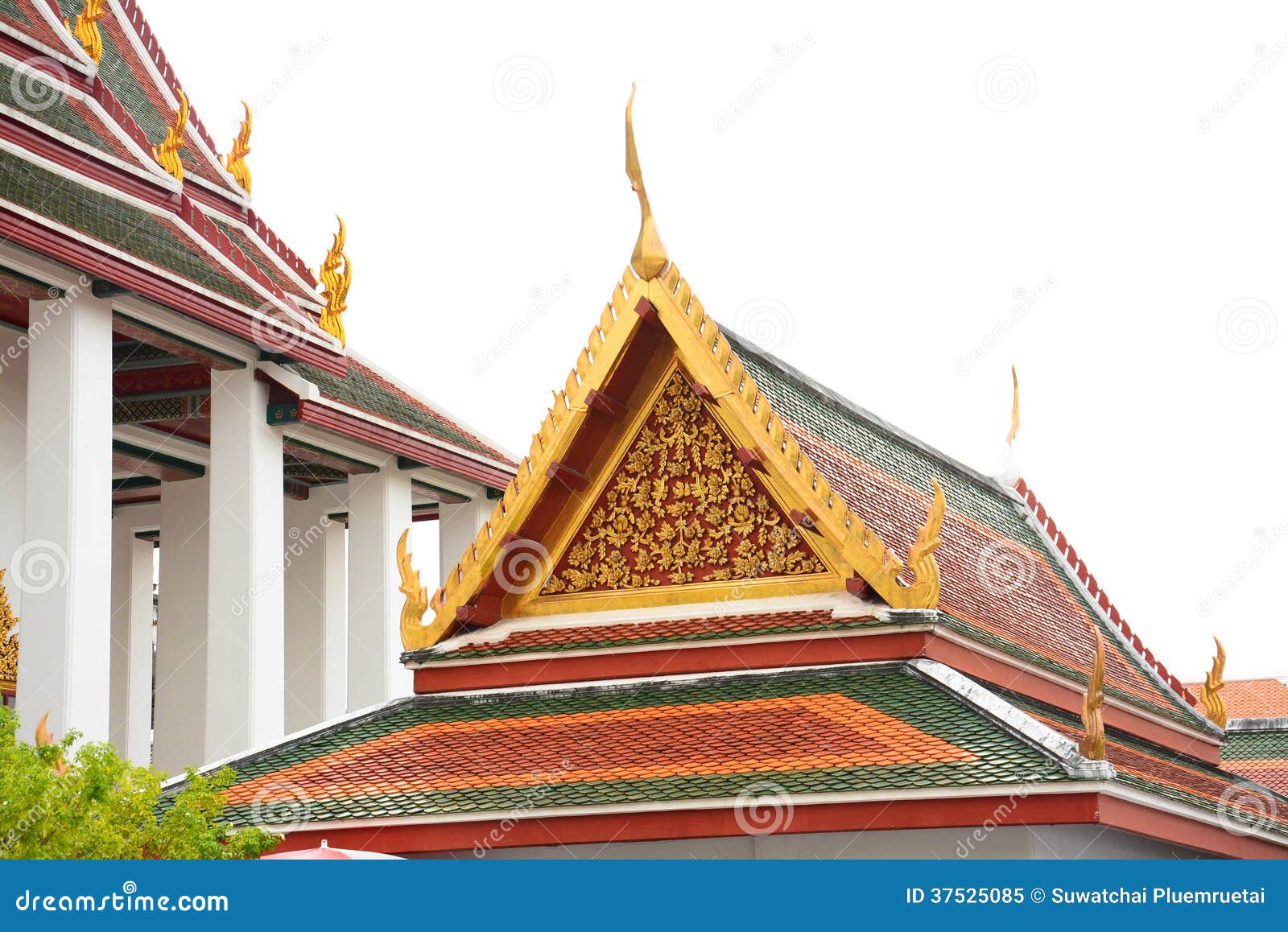 Gable Roof on Thai Temple in Wat Ratchanadda, Bangkok, Thailand Stock ...