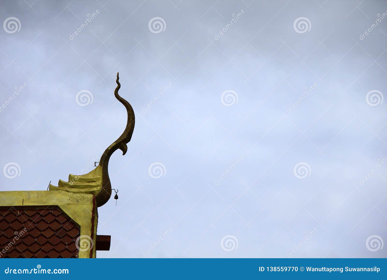 Gable Temple with Sky Background Stock Photo - Image of culture, golden ...