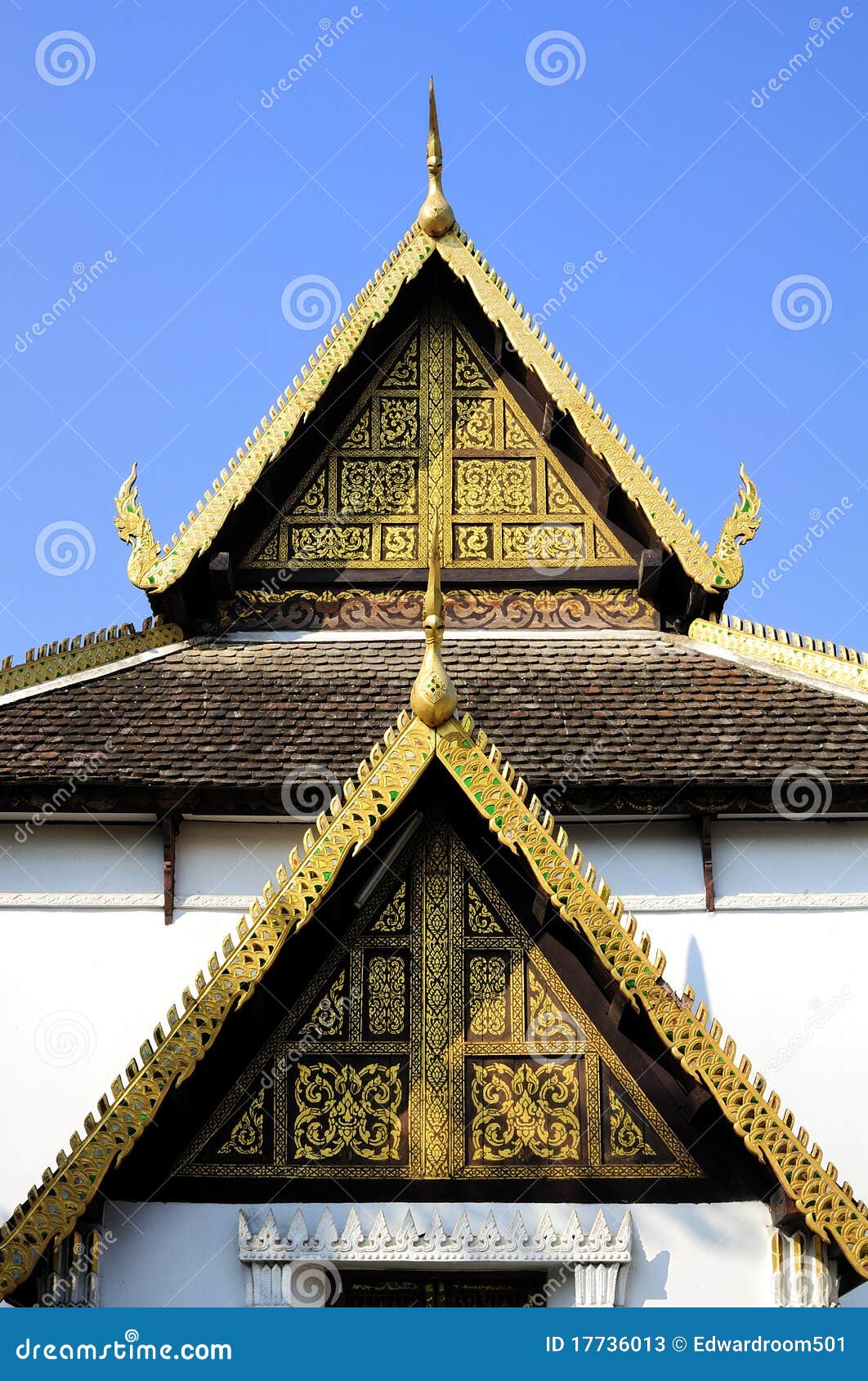 Gable Unique Architecture Design Lanna Stock Image - Image of landscape ...