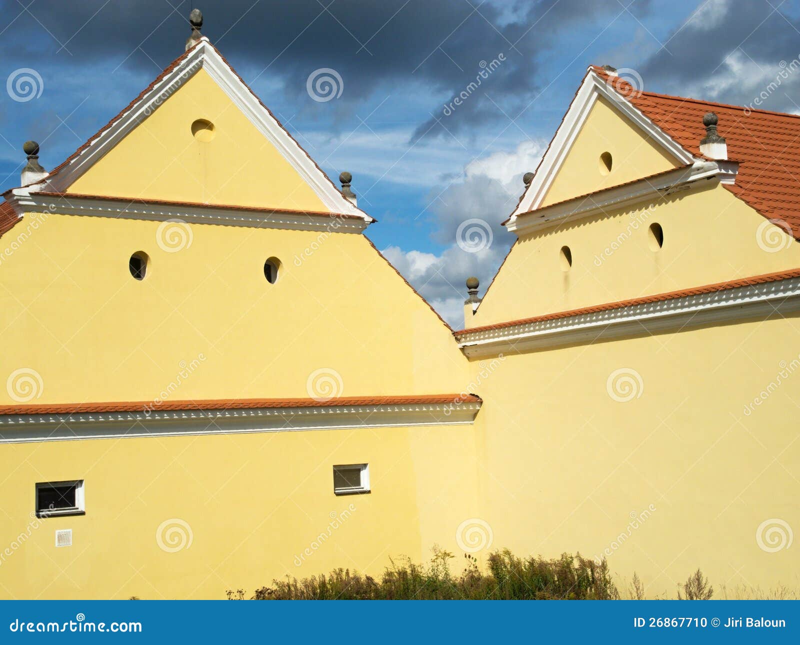 Gables of old houses stock photo. Image of house, window - 26867710
