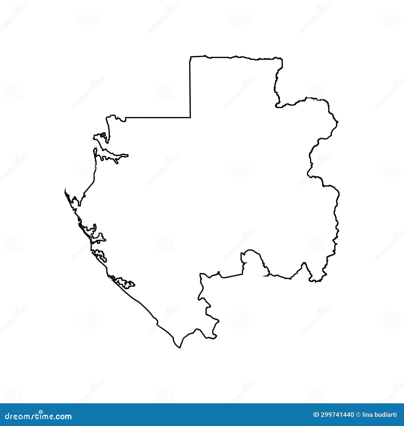 Gabon Country Outline Silhouette Map Cartoon Vector | CartoonDealer.com ...