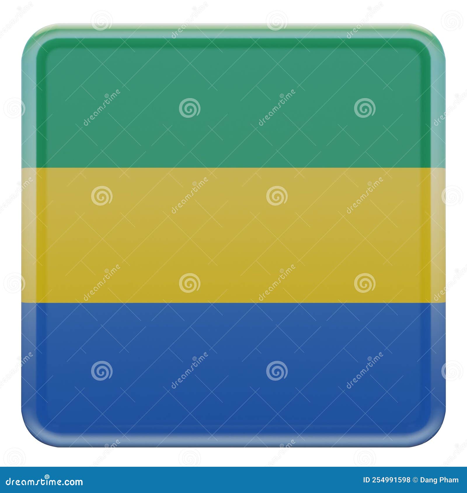 Gabon 3D flag stock illustration. Illustration of banner - 254991598