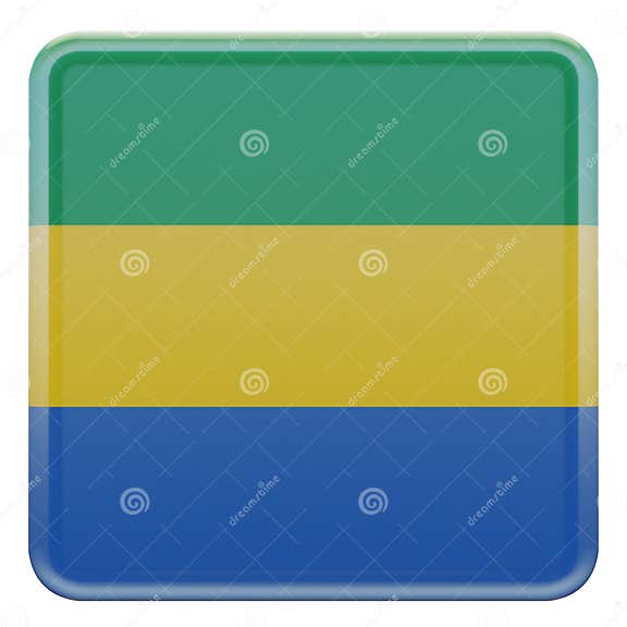 Gabon 3D flag stock illustration. Illustration of banner - 254991598