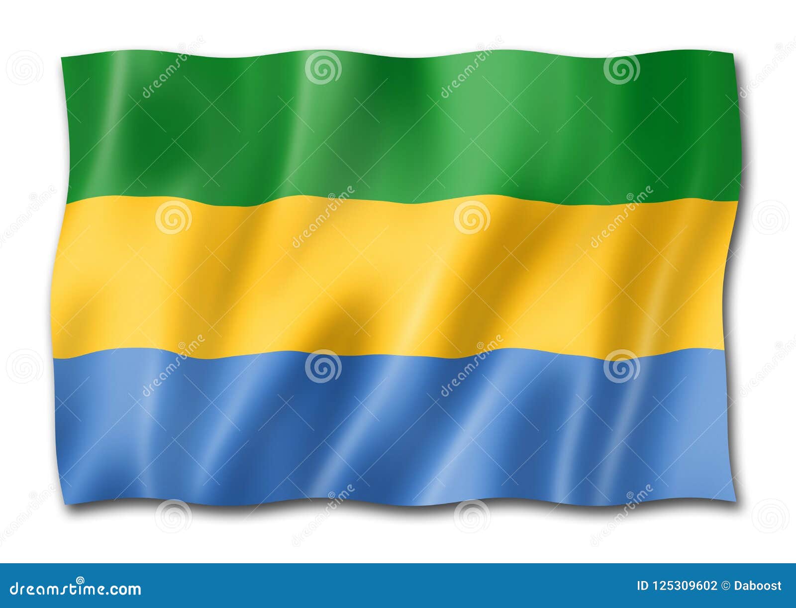 Gabonese Flag Isolated on White Stock Illustration - Illustration of ...
