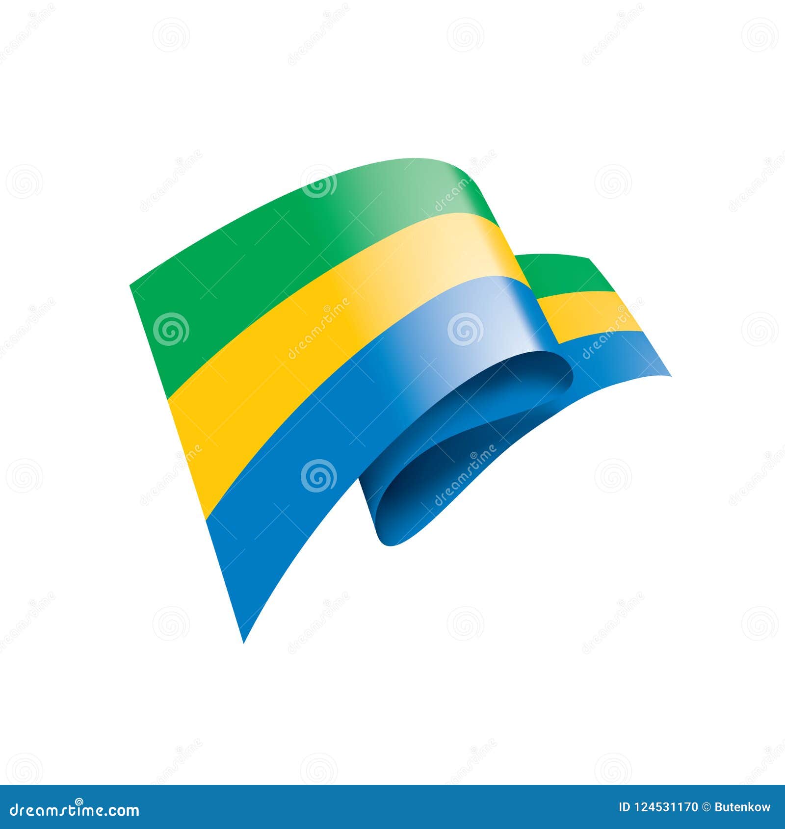 Gabon Flag, Vector Illustration on a White Background. Stock ...