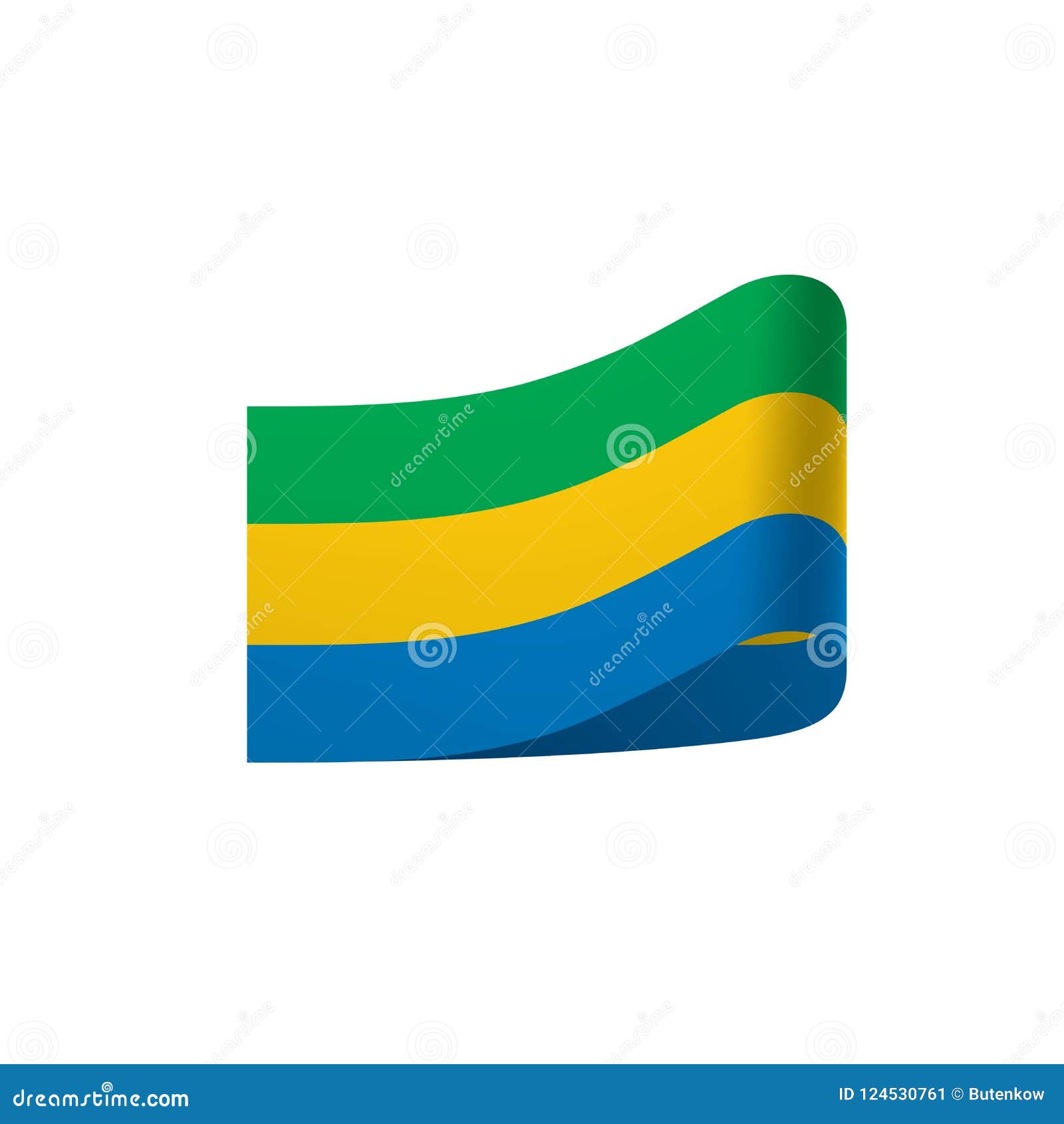 Gabon Flag, Vector Illustration Stock Illustration - Illustration of ...