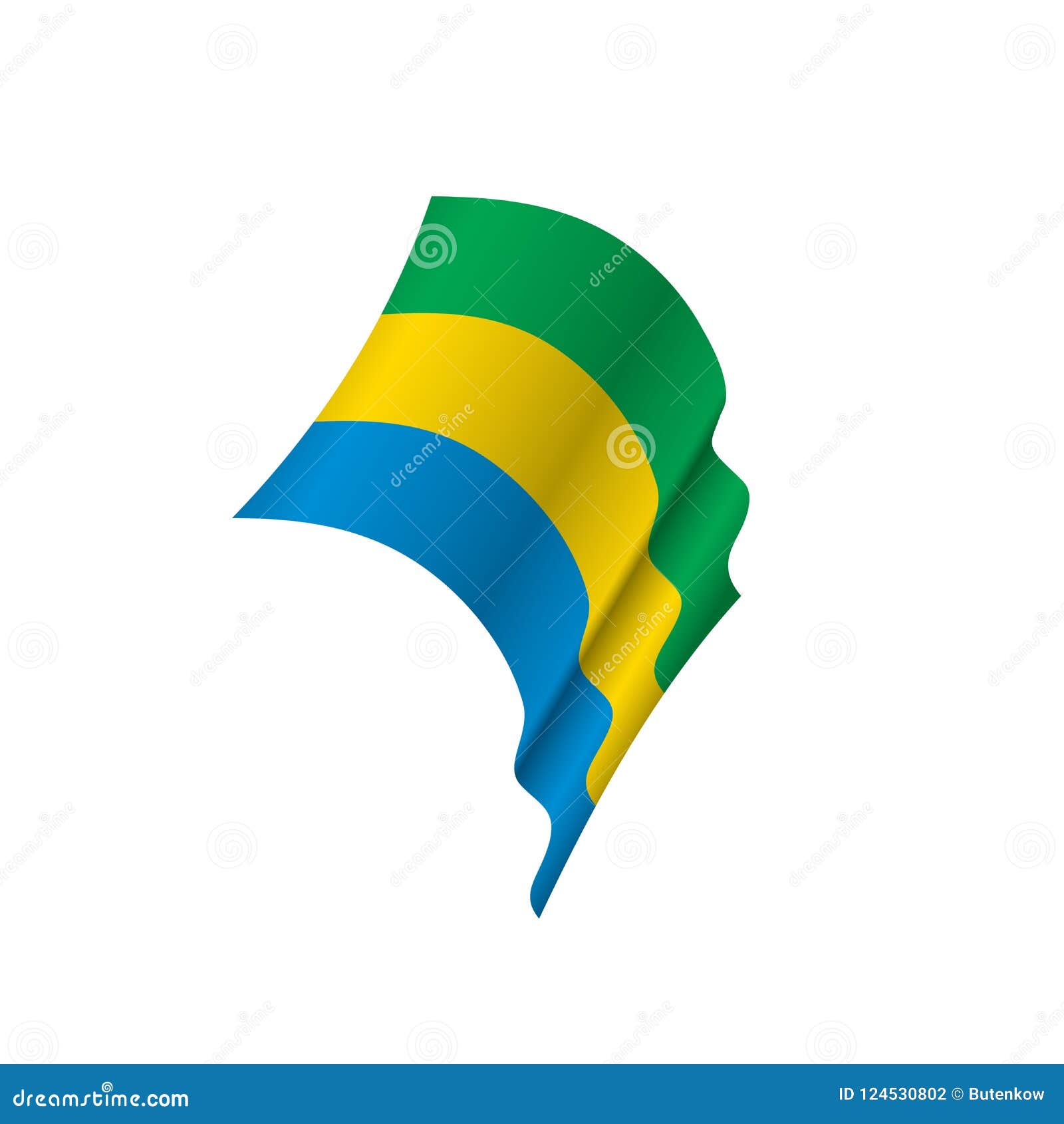 Gabon Flag, Vector Illustration Stock Illustration - Illustration of ...