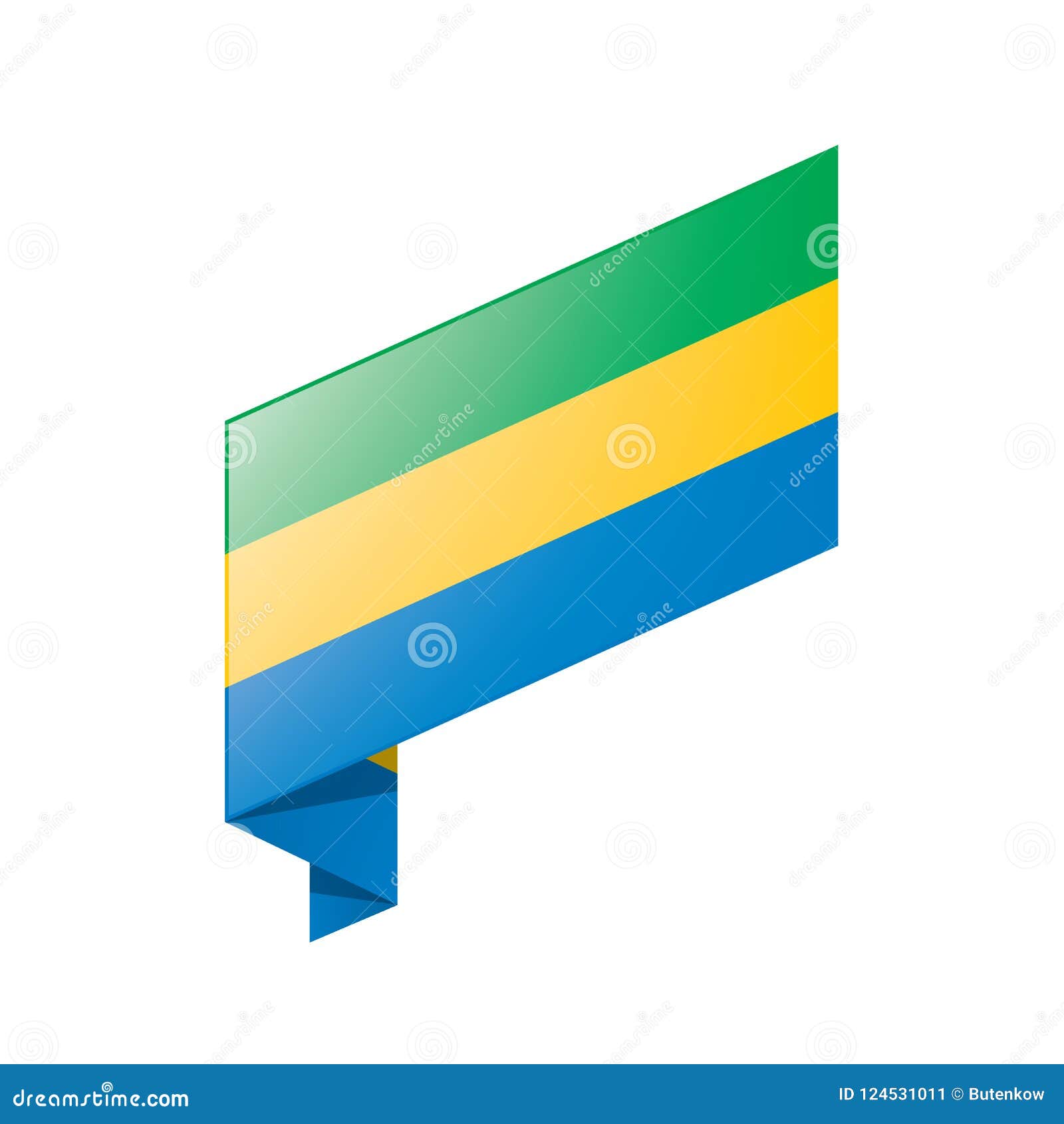 Gabon Flag, Vector Illustration Stock Illustration - Illustration of ...