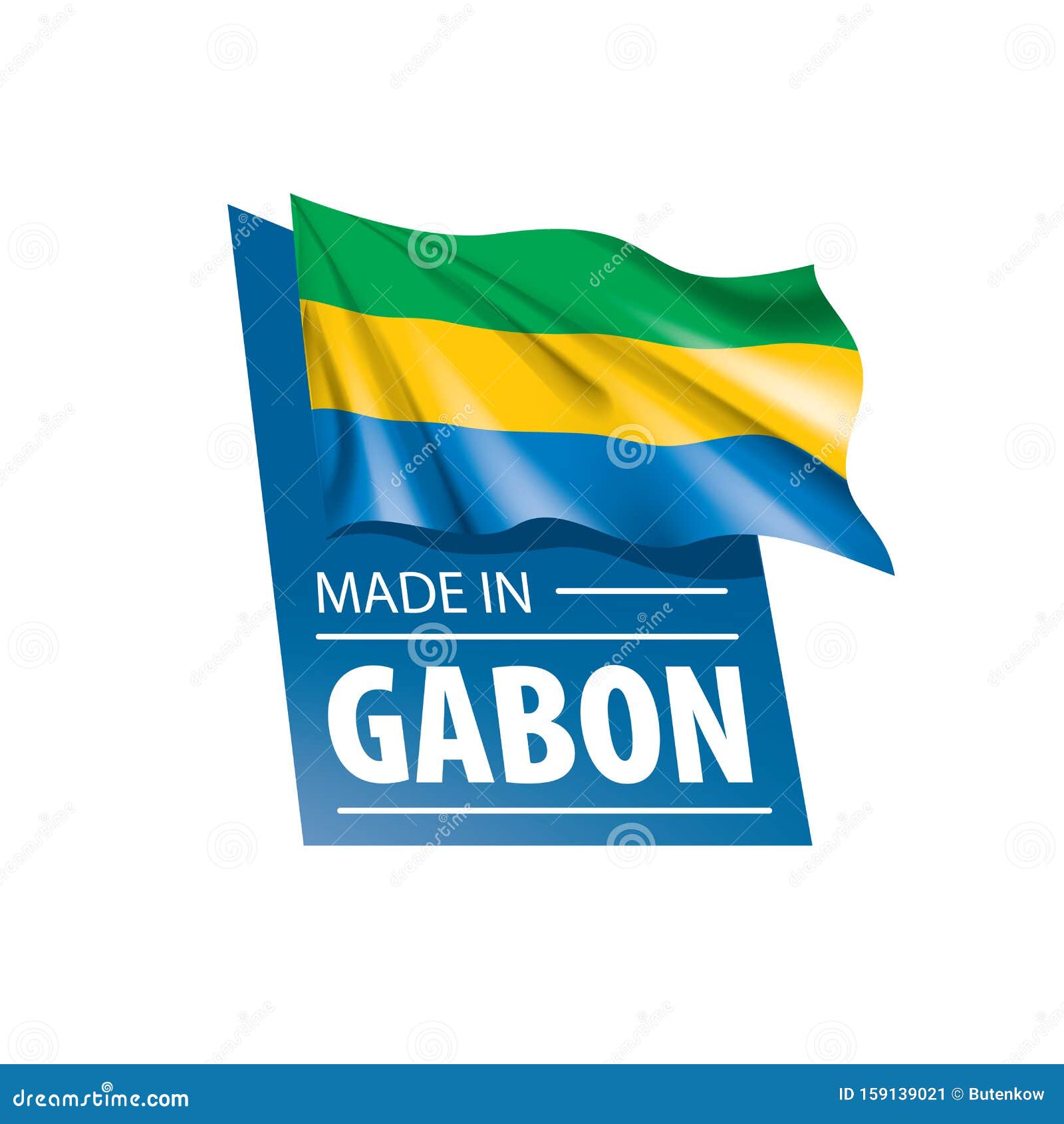 Gabon Flag, Vector Illustration on a White Background. Stock Vector ...