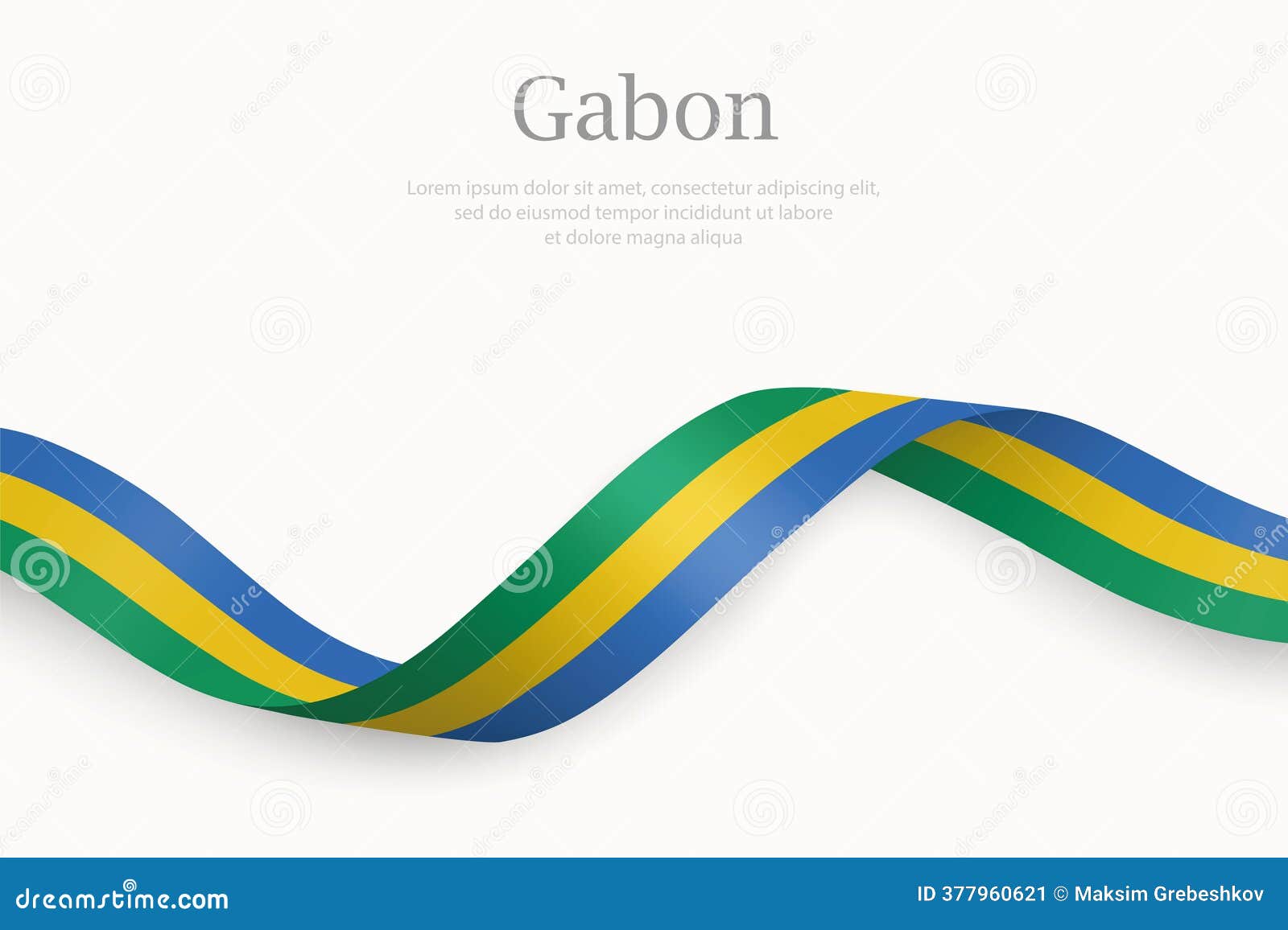 Gabon Flag With Brush Stroke Effect And Information Text Poster, Vector ...