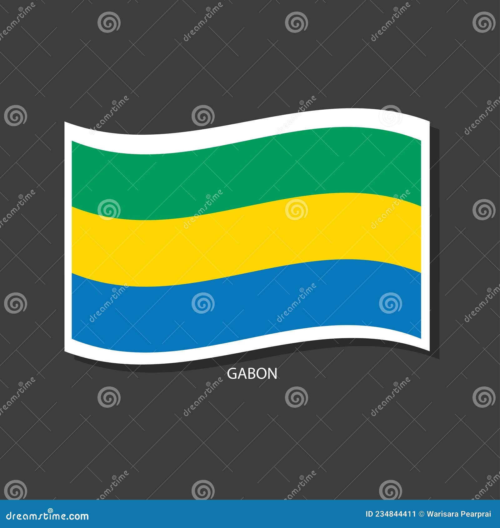 Gabon-flaggvektorversion Som Sparar Flaggor Vektor Illustrationer - Illustration av emblem ...