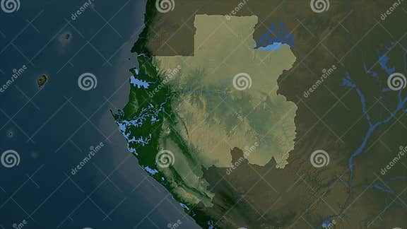 Gabon Highlighted. Physical Stock Illustration - Illustration of ...
