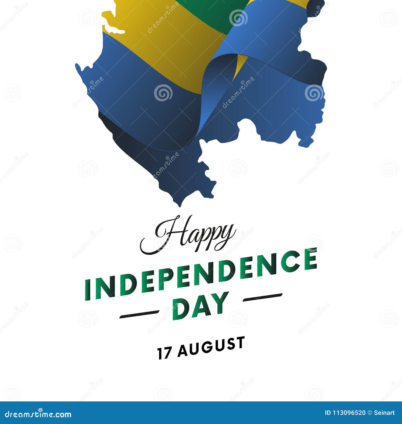 Gabon Independence Day. Gabon Map. Vector Illustration. Stock ...