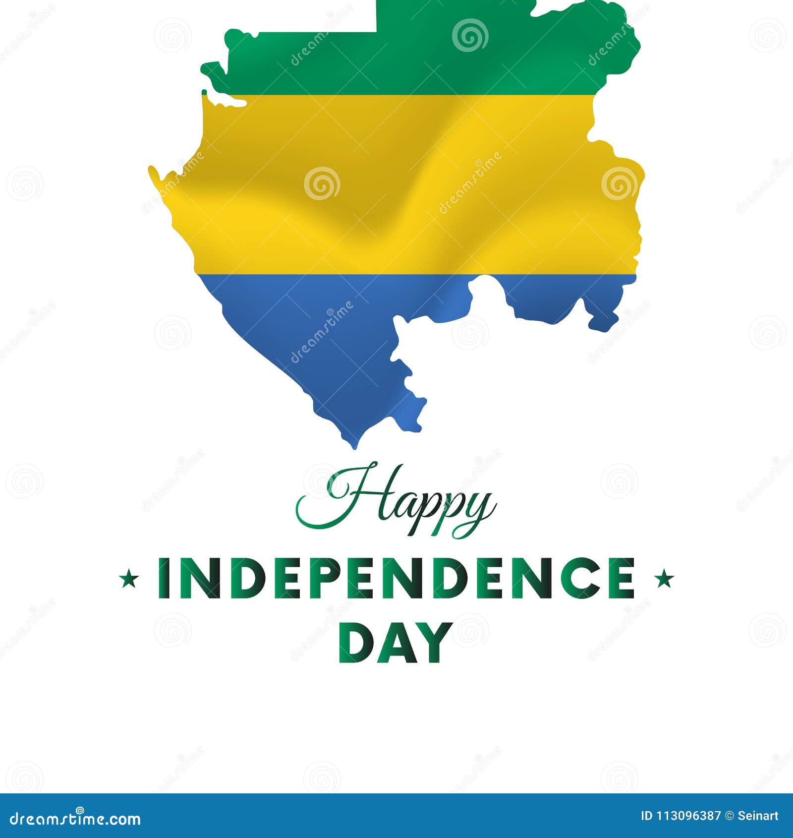 Gabon Independence Day. Gabon Map. Vector Illustration. Stock ...